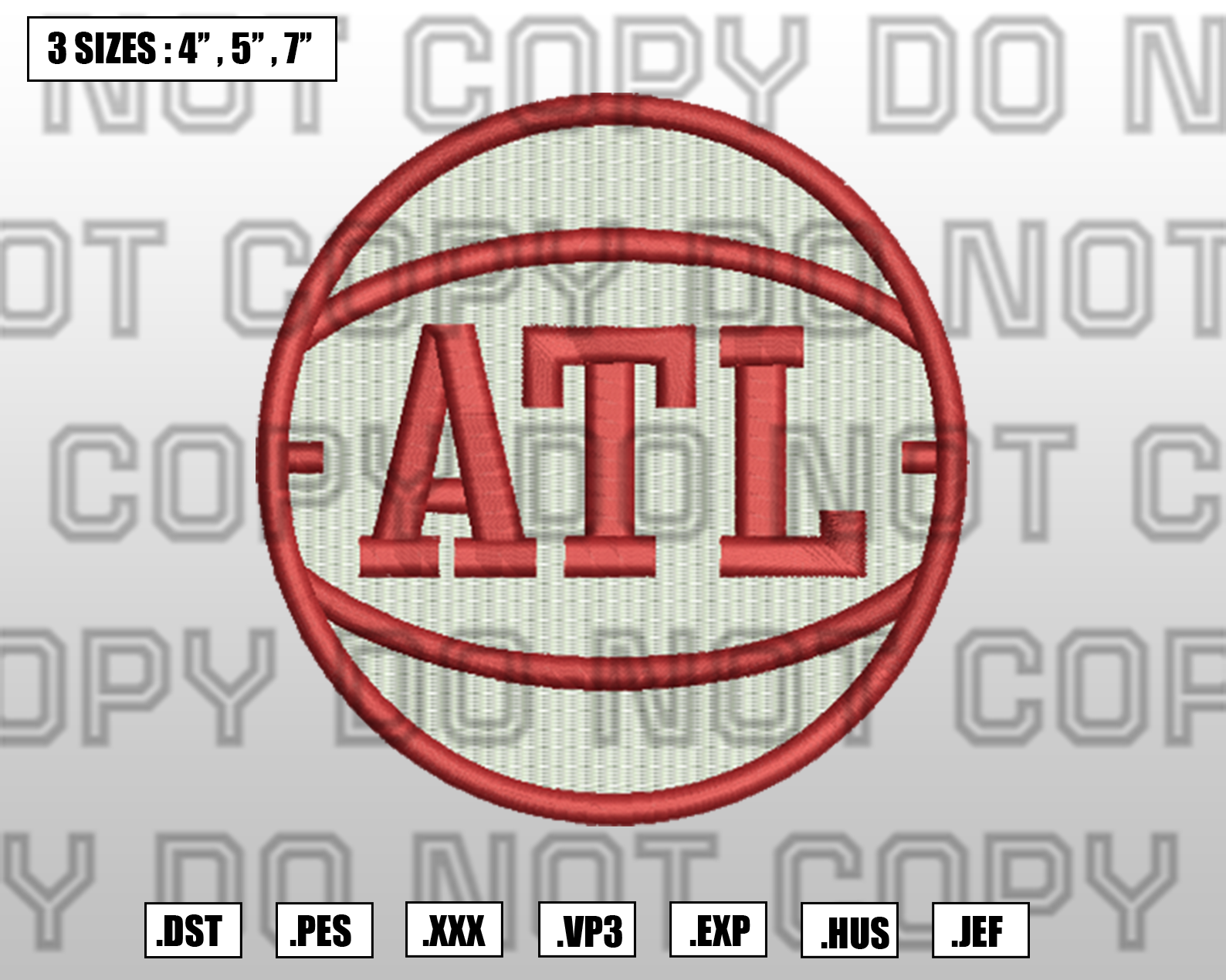 Atlanta Hawks Logo Embroidery Designs File , NBA Teams Embroidery Designs