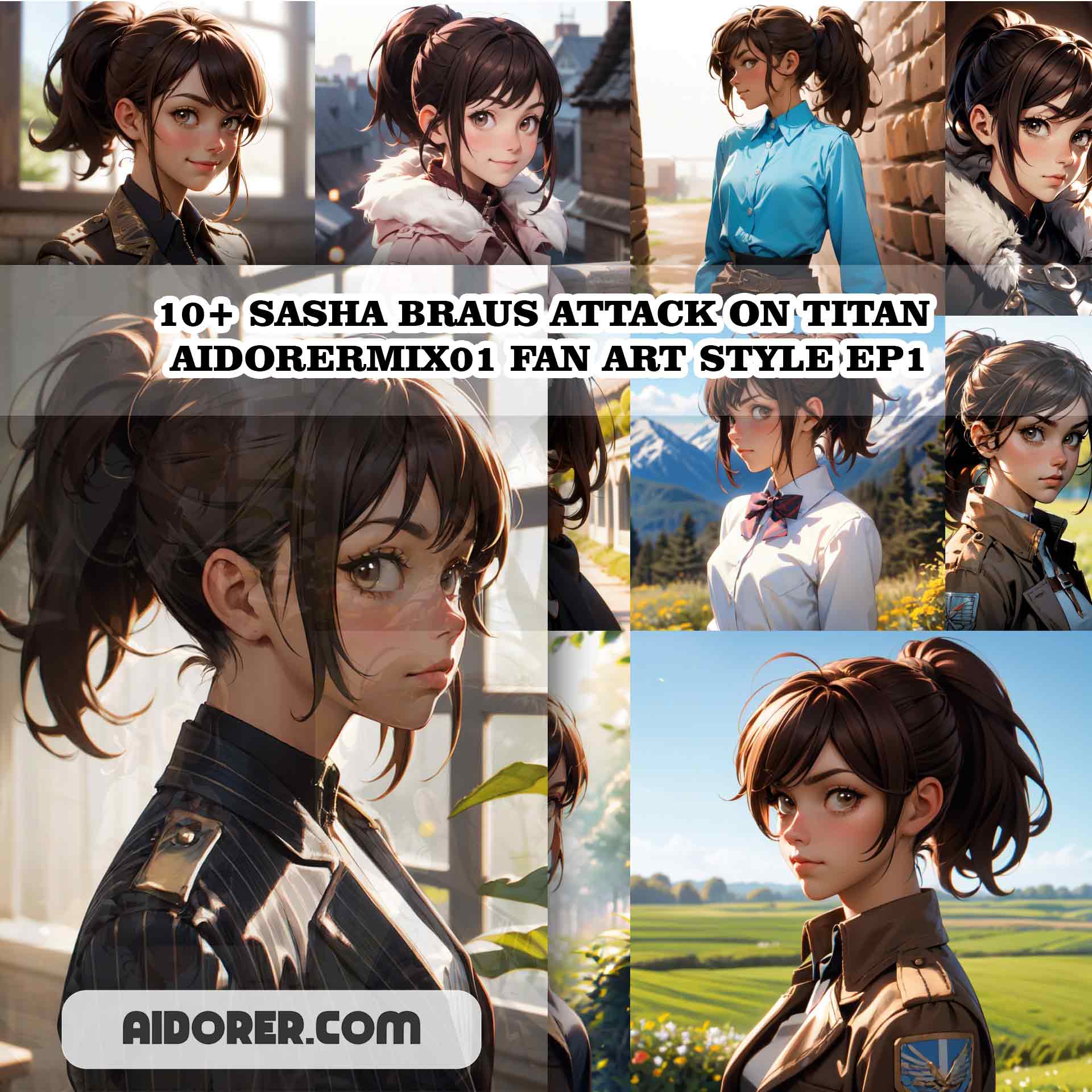 10 SASHA BRAUS ATTACK ON TITAN AIDORERMIX01 FAN ART STYLE EP1 - Payhip