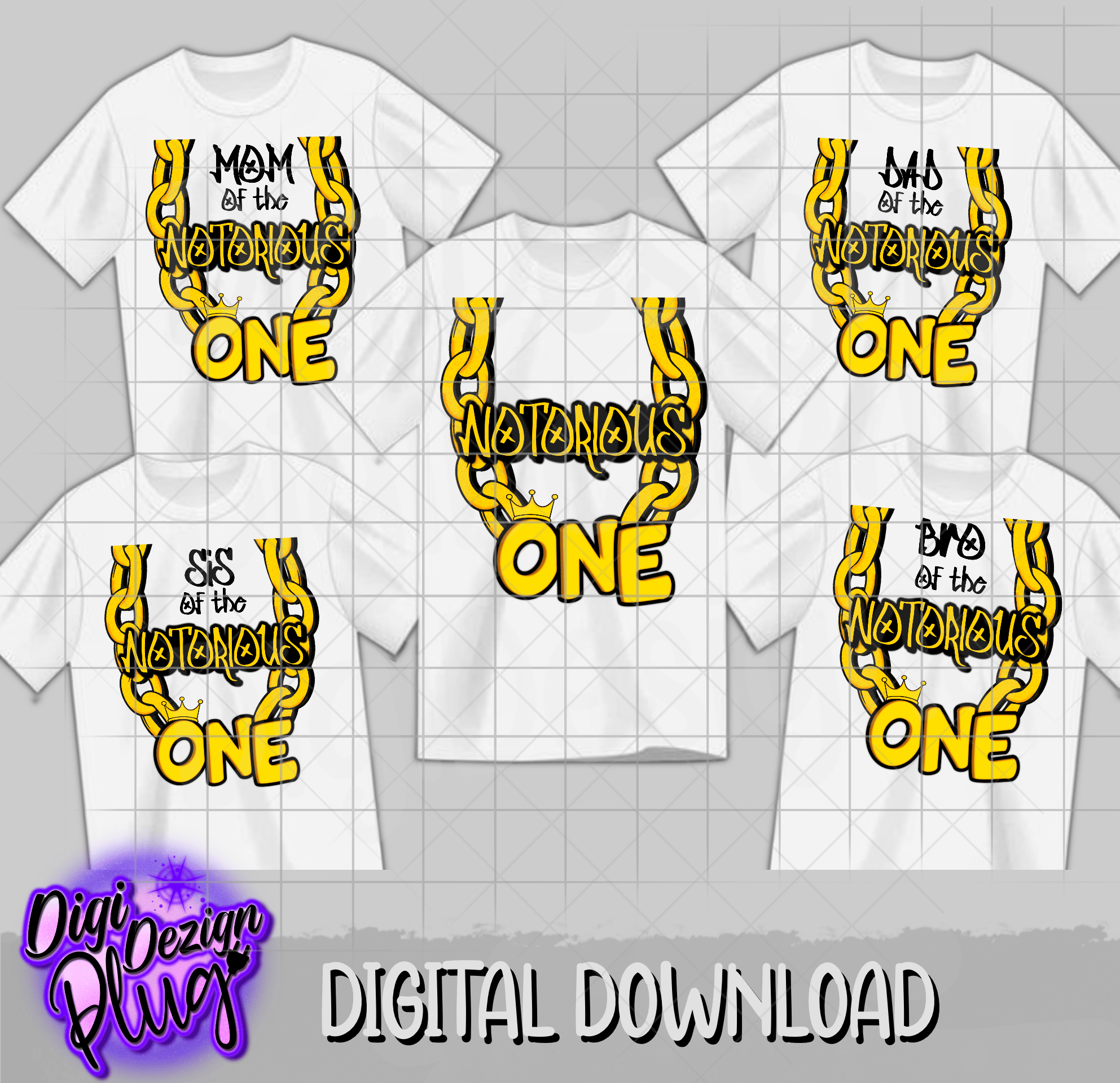 Notorious One Birthday Png- 1st Birthday Family Bundle- Sublimation ...