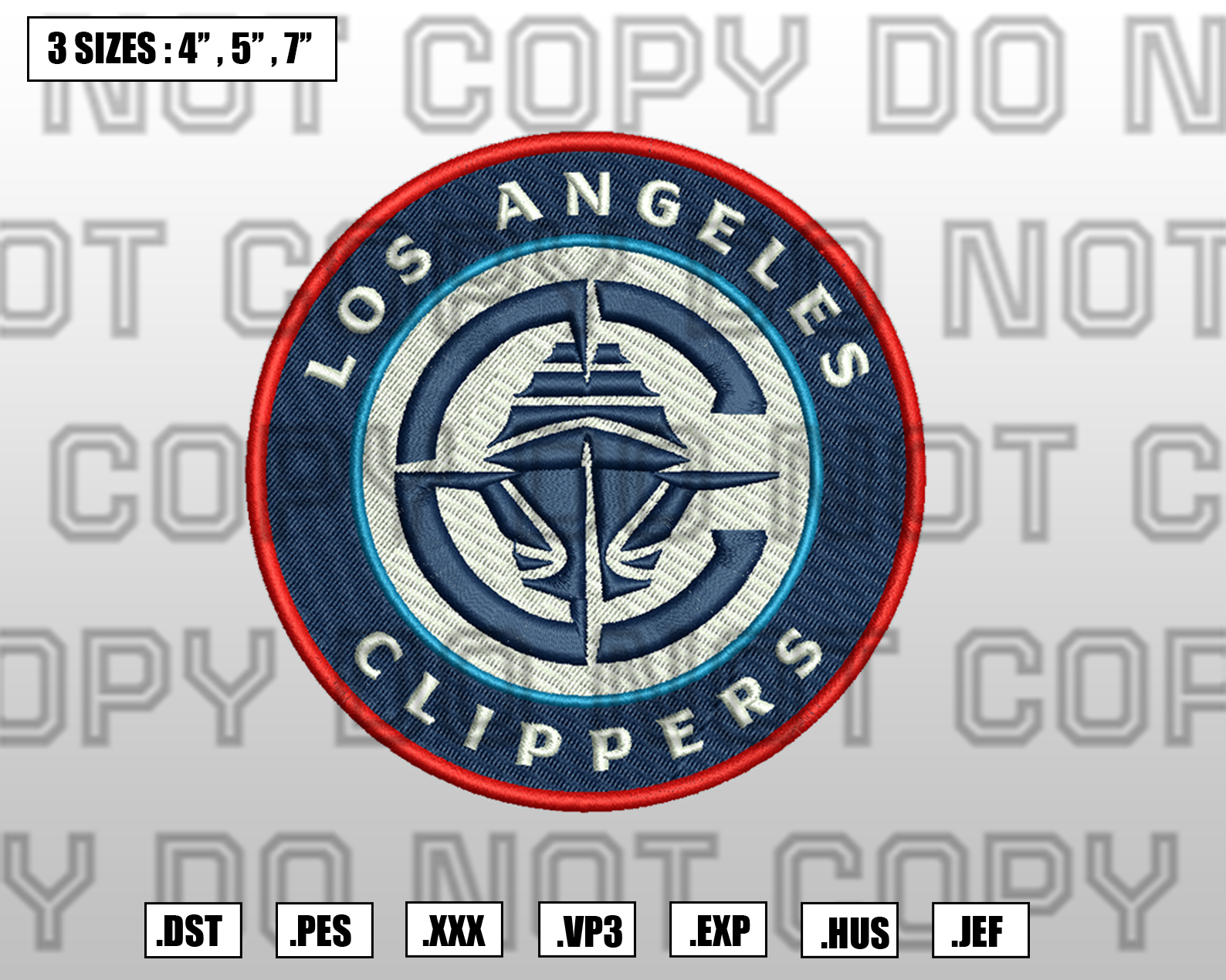 Los Angeles Clippers Logo Embroidery Designs File , NBA Teams ...