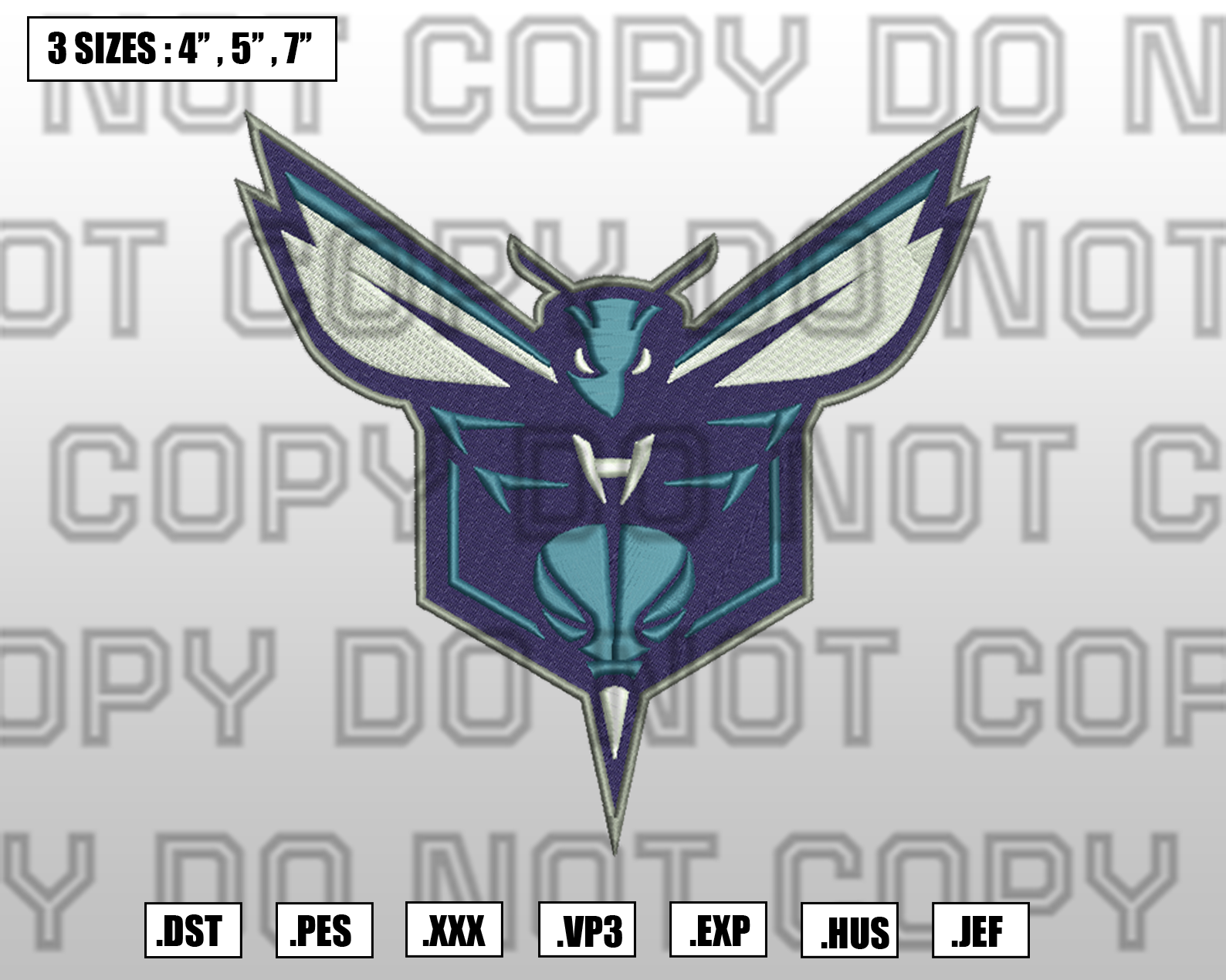 Charlotte Hornets Logo Embroidery Designs File , NBA Teams Embroidery ...
