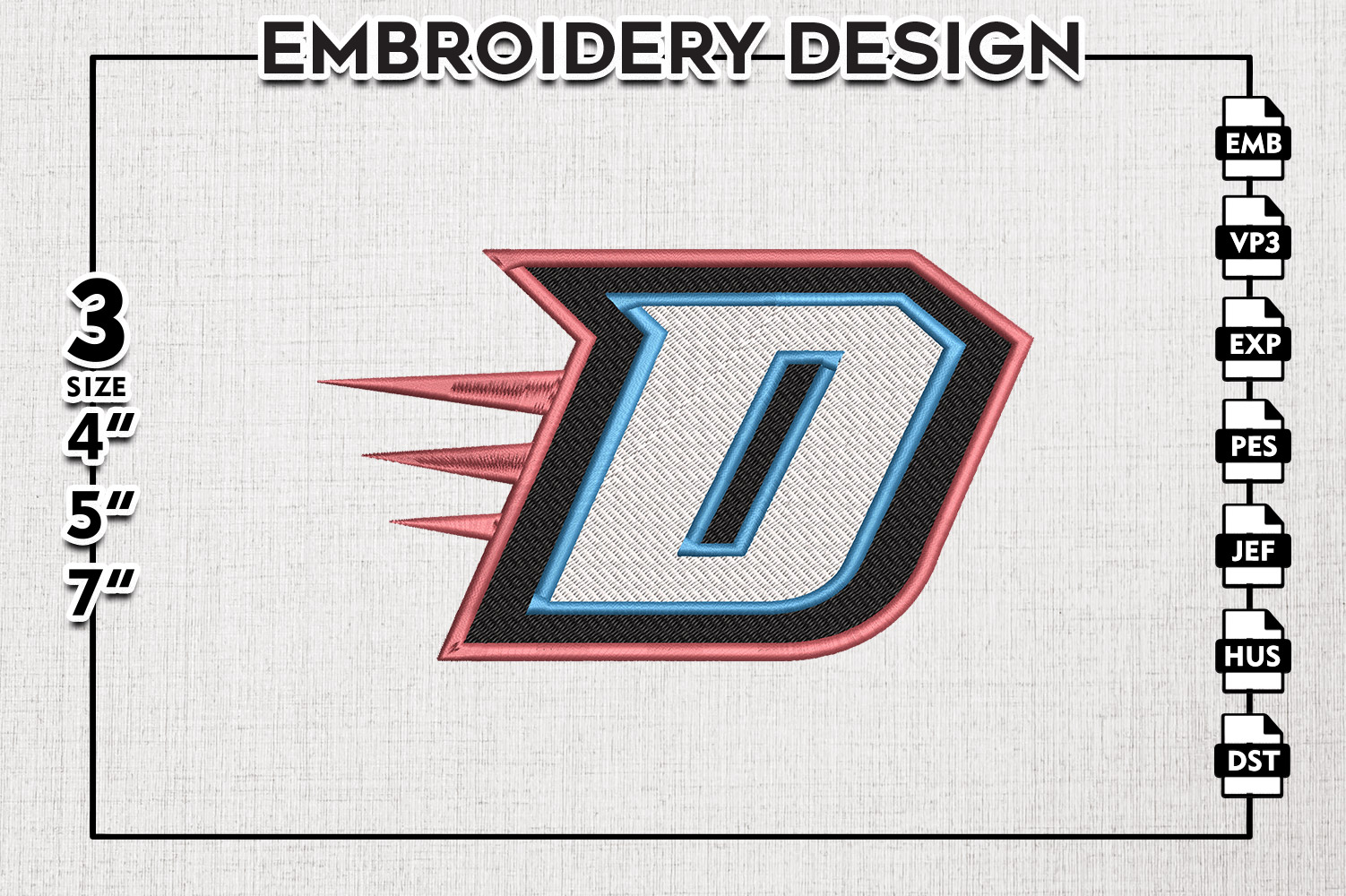 DePaul Blue Demons Logo Embroidery Files, NCAA DePaul Blue Demons Team ...