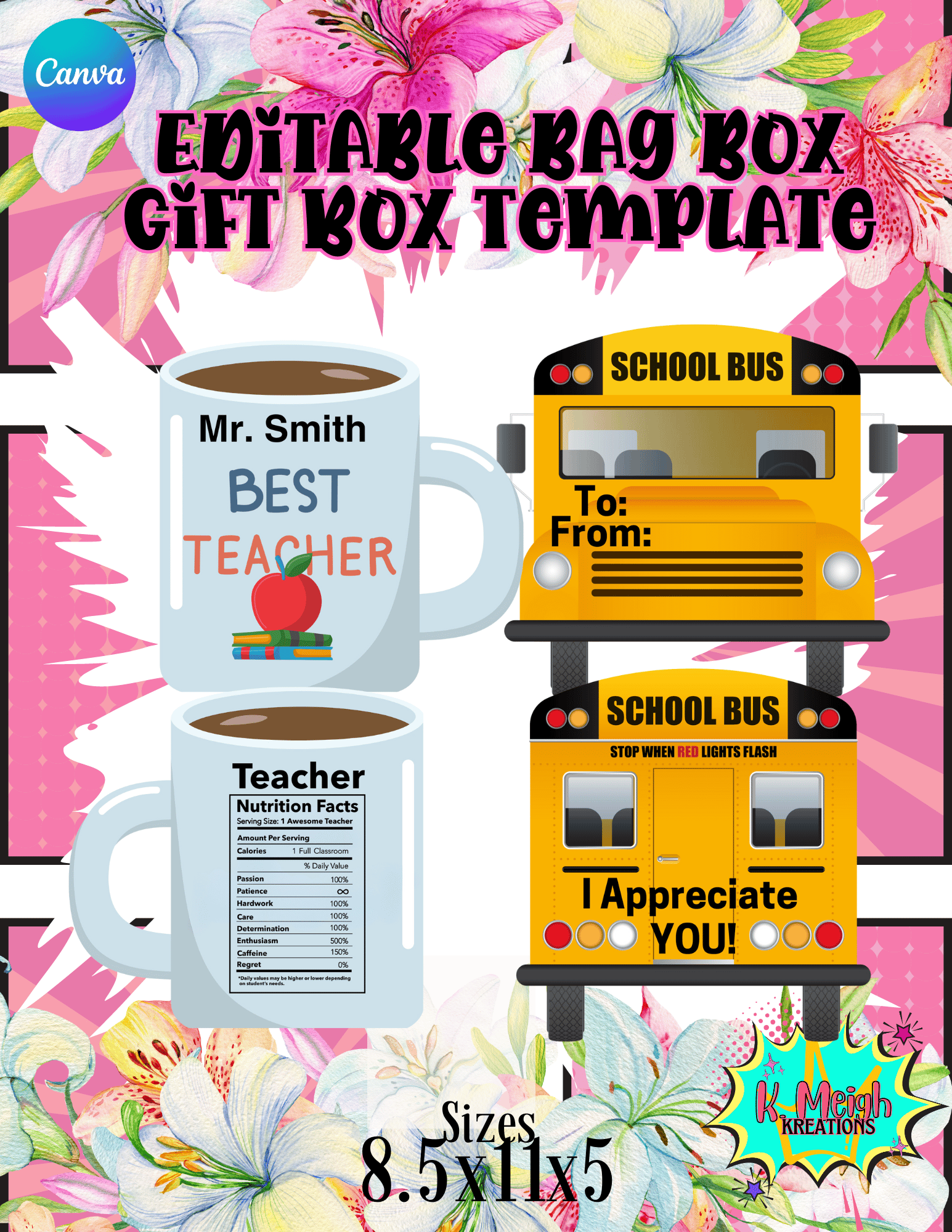 Bus and Mug Template-Digital Product- Canva Link ONLY - Payhip