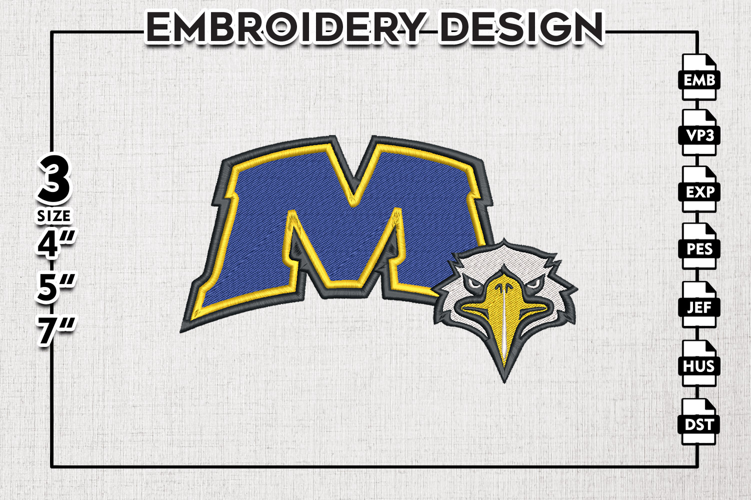 NCAA Morehead State Eagles Logo Embroidery Files, NCAA Morehead State ...
