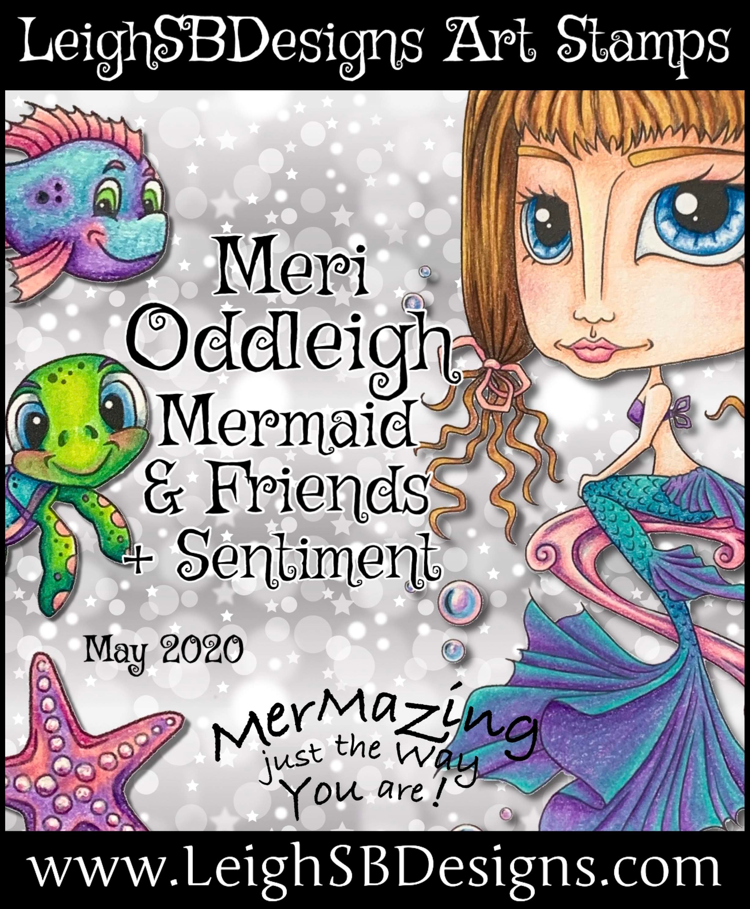 Meri Oddleigh Mermaid and Friends - 5 Digi Stamps - MerMay 2020 release ...