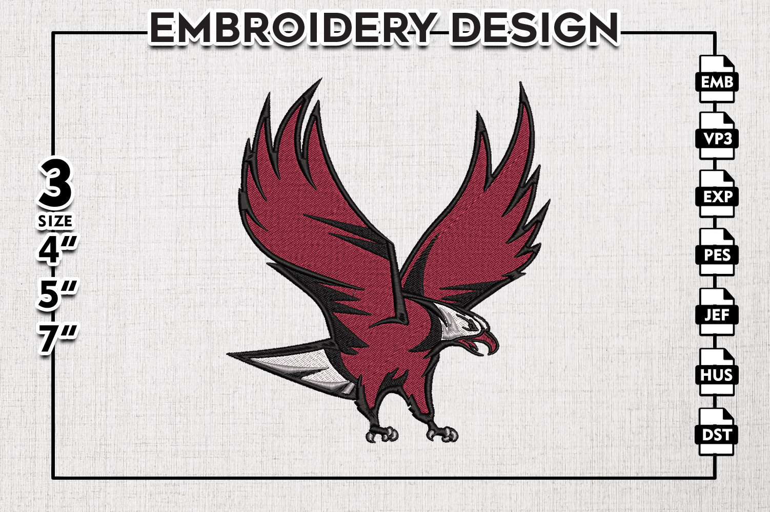NCAA North Carolina Central Eagles Machine Embroidery Files, NCAA North Carolina Central Eagles ...