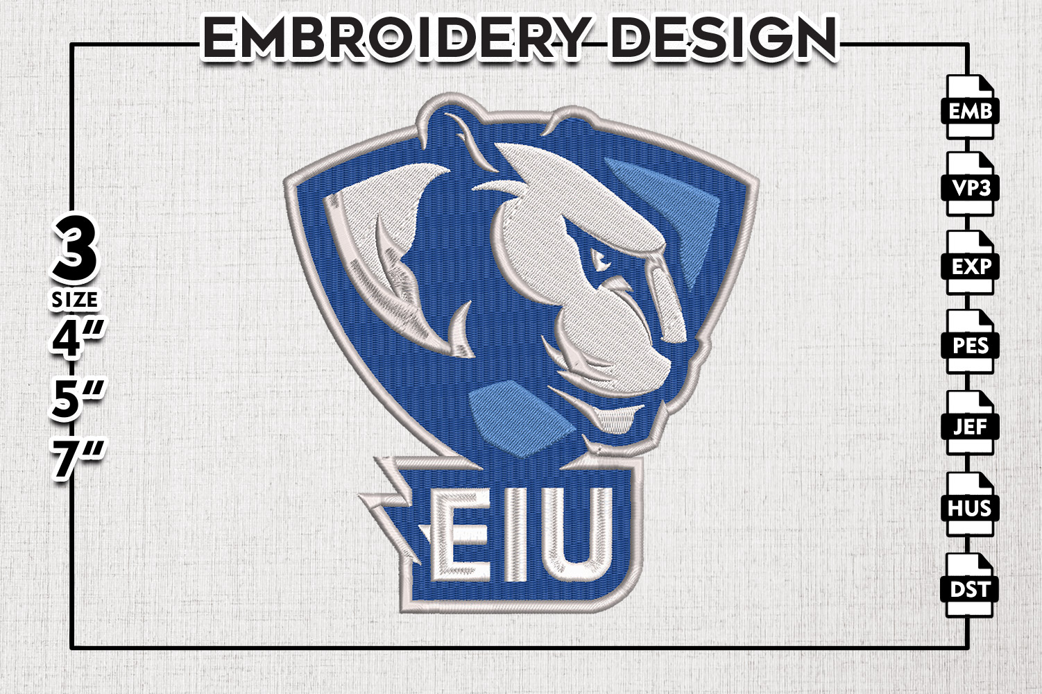 Ncaa Eastern Illinois Panthers, EIU Panthers Logo Embroidery Files ...