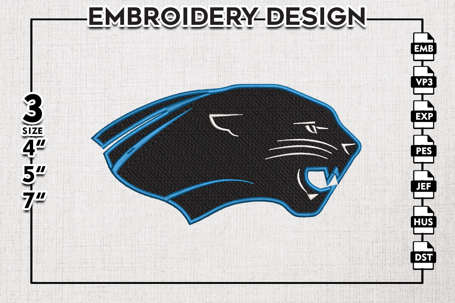 NCAA EIU Panthers Logo Embroidery Files, NCAA Eastern Illinois Panthers ...