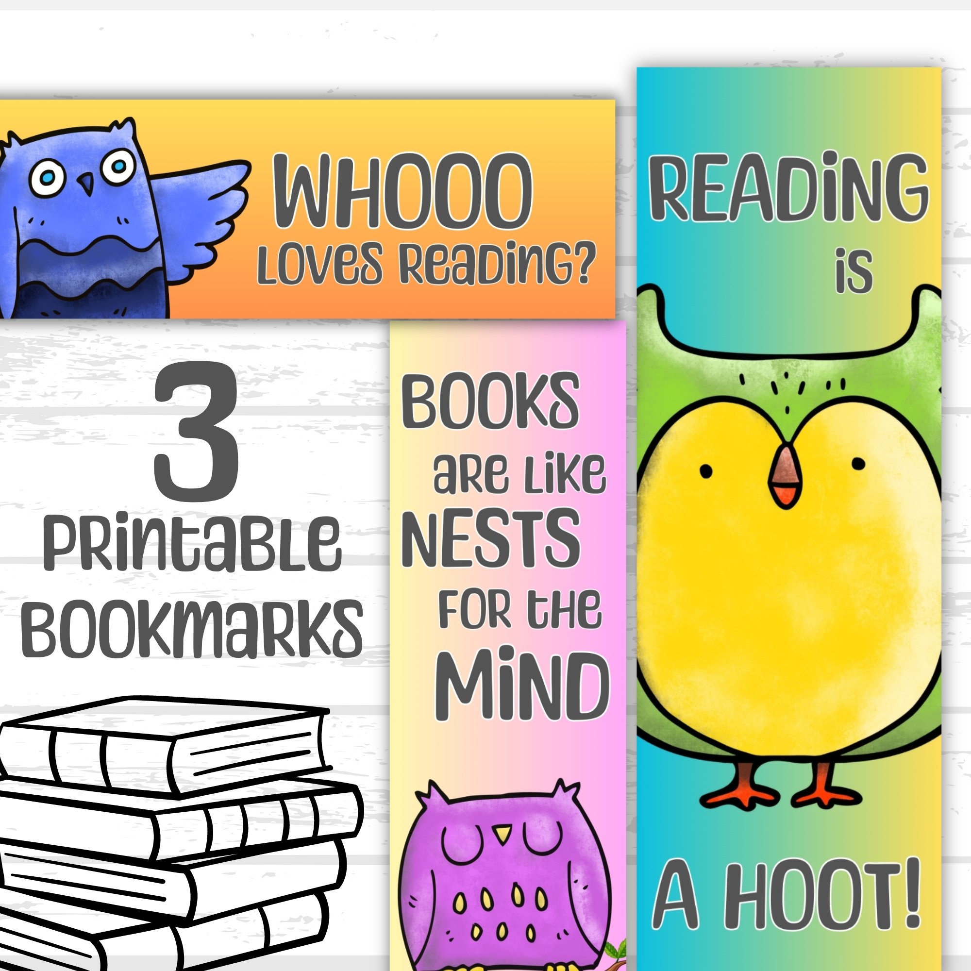 Printable Bookmark with an Owl, Bookish Reading Gift - Payhip