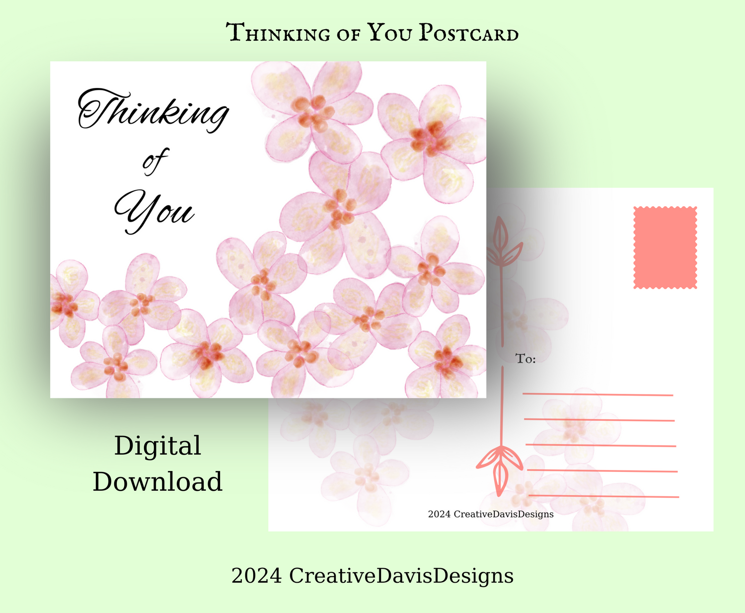 Postcard "Thinking of You" - Payhip