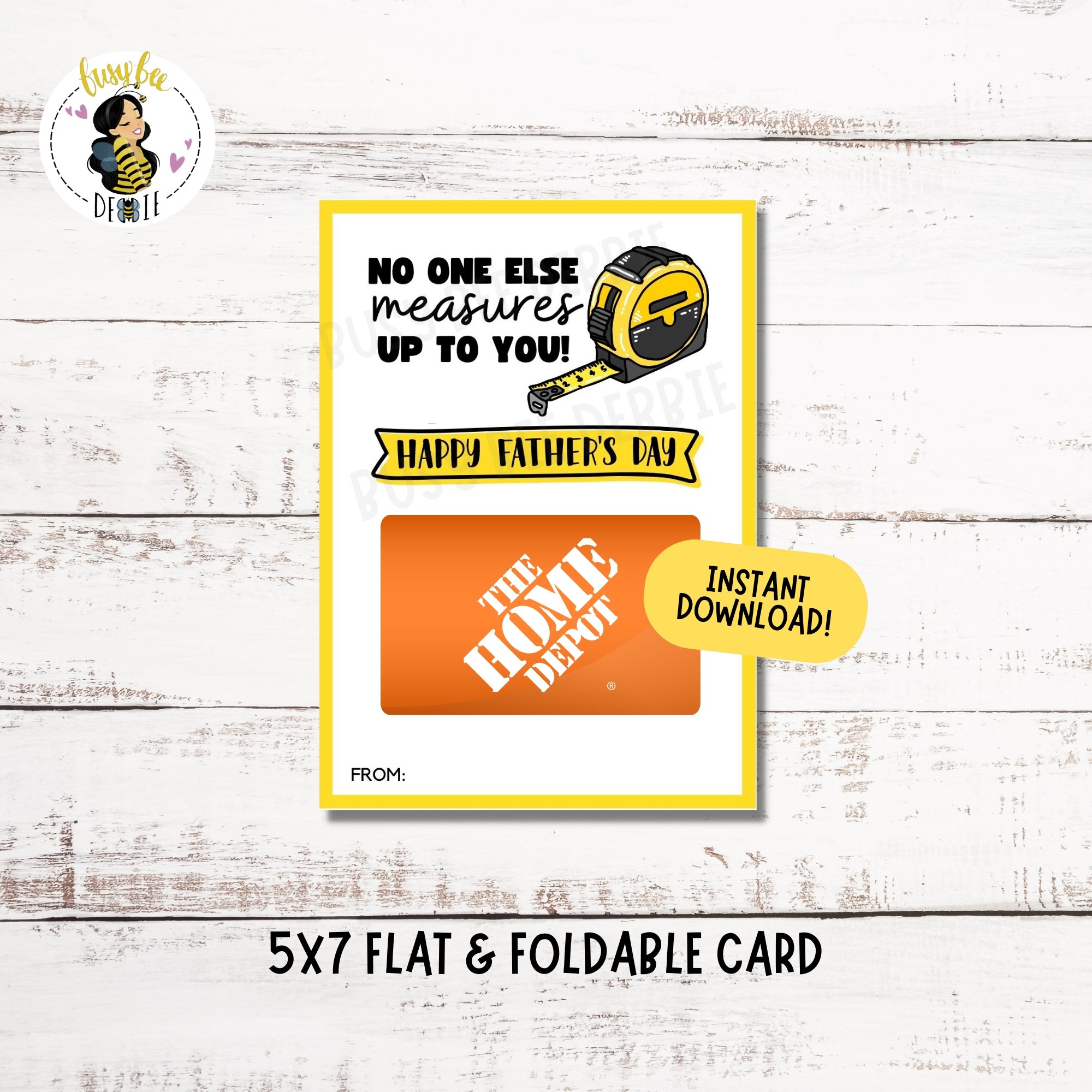 Father's Day Card - No one Measures Up | Father's Day Gift Card Holder ...