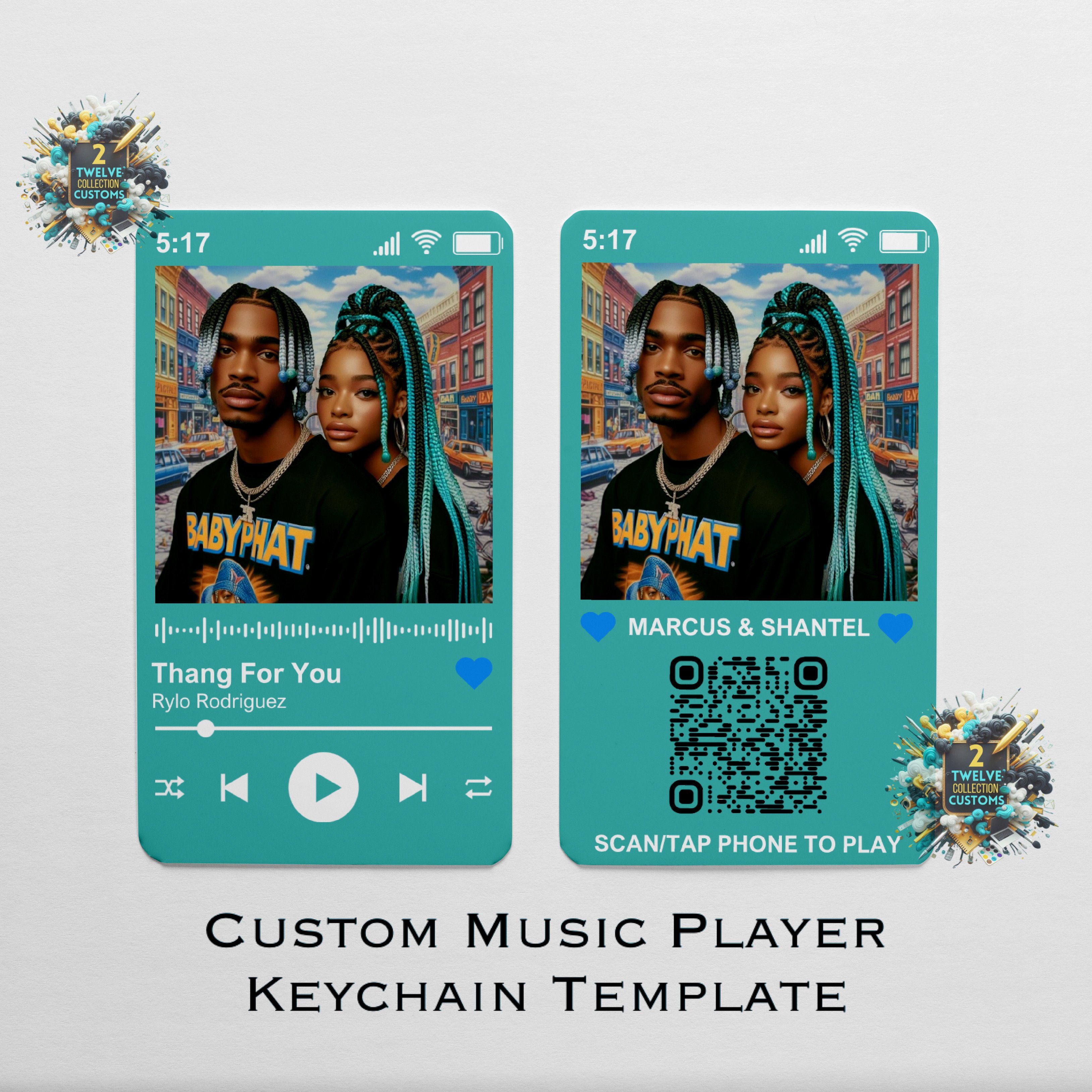Music Player Iphone Keychain Canva Pro Template - Payhip