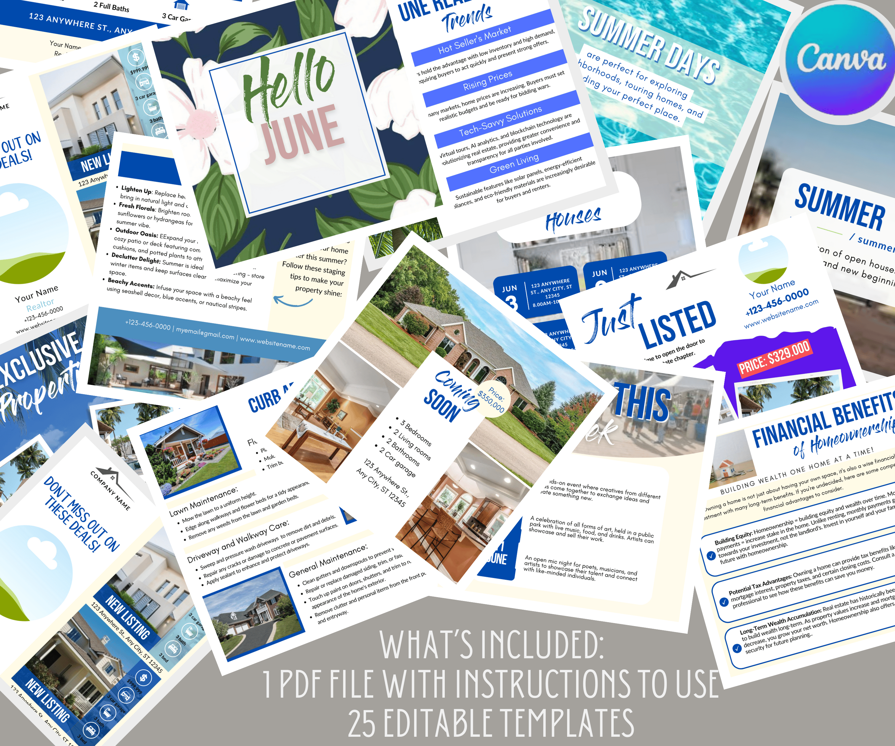 June Real Estate Social Media Bundle - 25 designs - Payhip