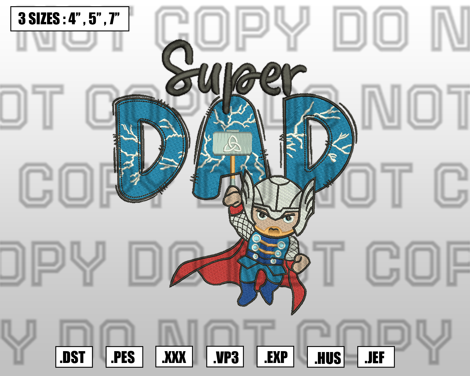 Thor Dad Embroidery Design,Hot Movie Fathers Day Design, Funny Father's ...