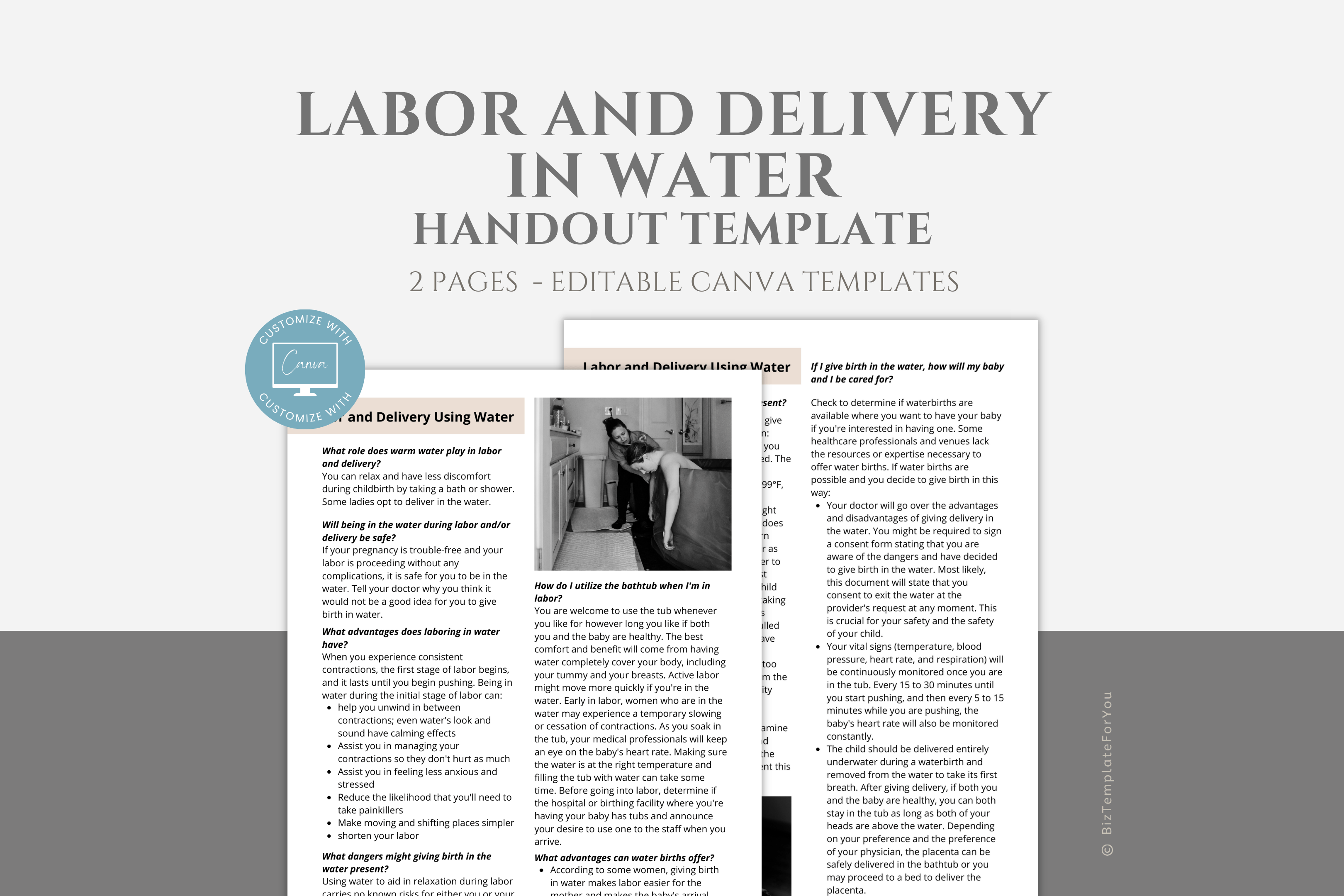 Effacement and Dilation Handout Template, Doula Tool, Birth Education ...