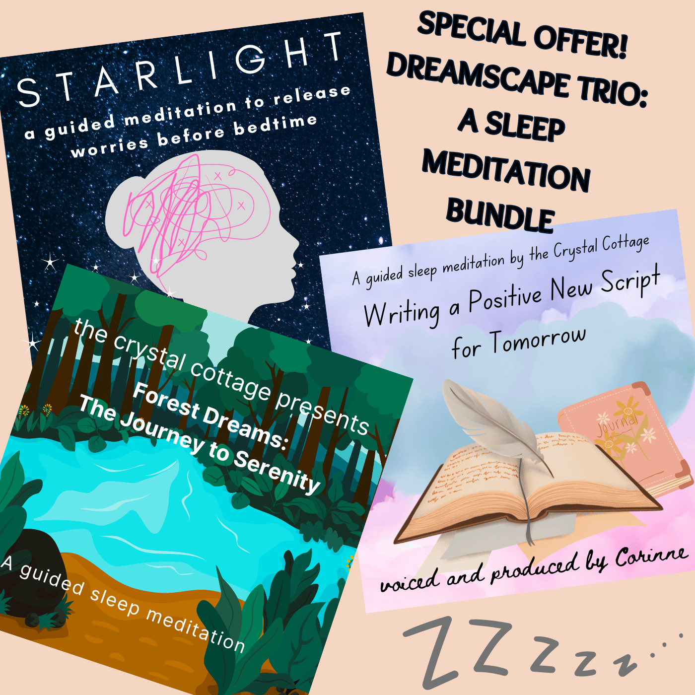 Dreamscape trio - guided sleep meditation bundle. - Payhip