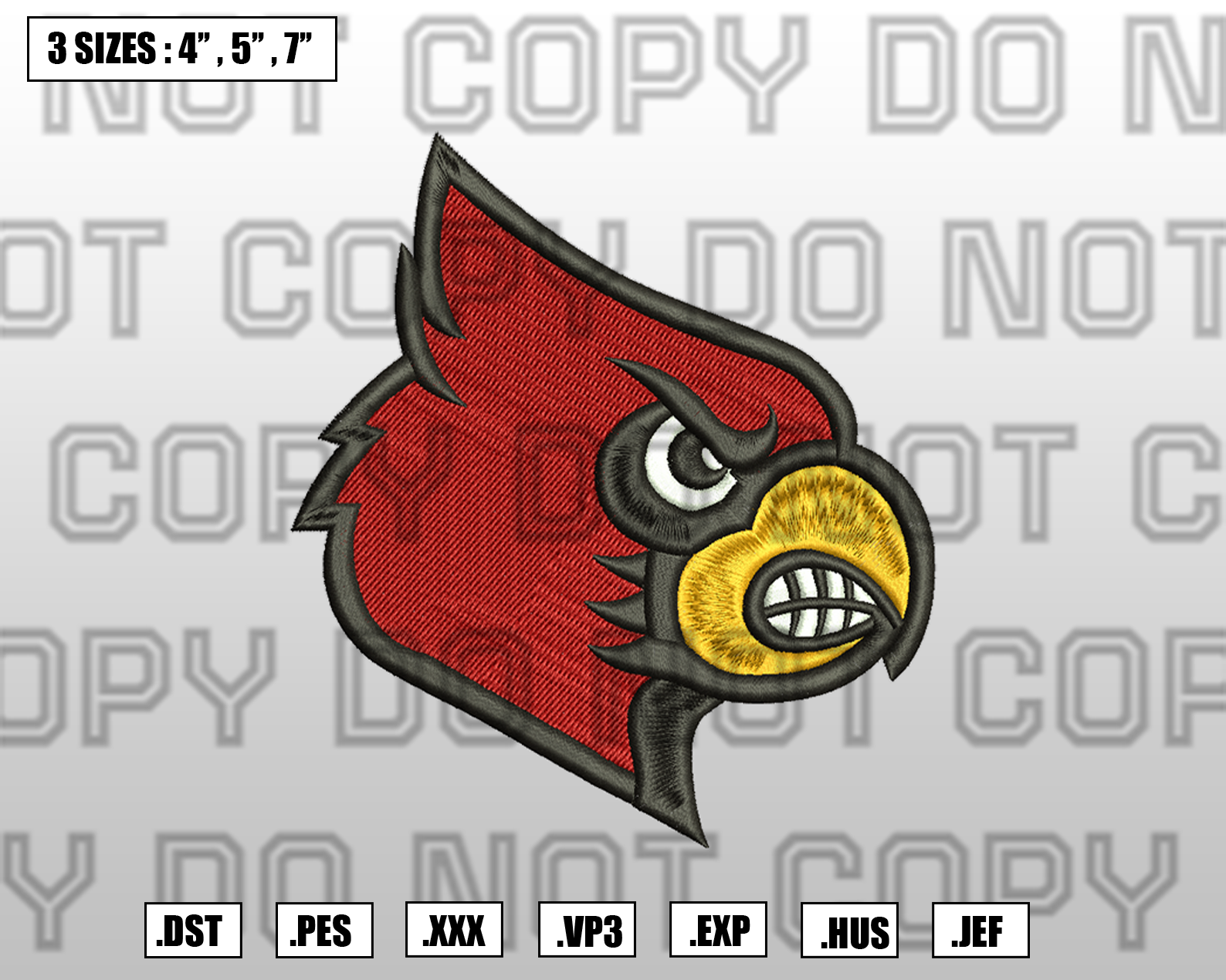 Louisville Cardinals Logo Embroidery Designs, Machine Embroidery Files ...
