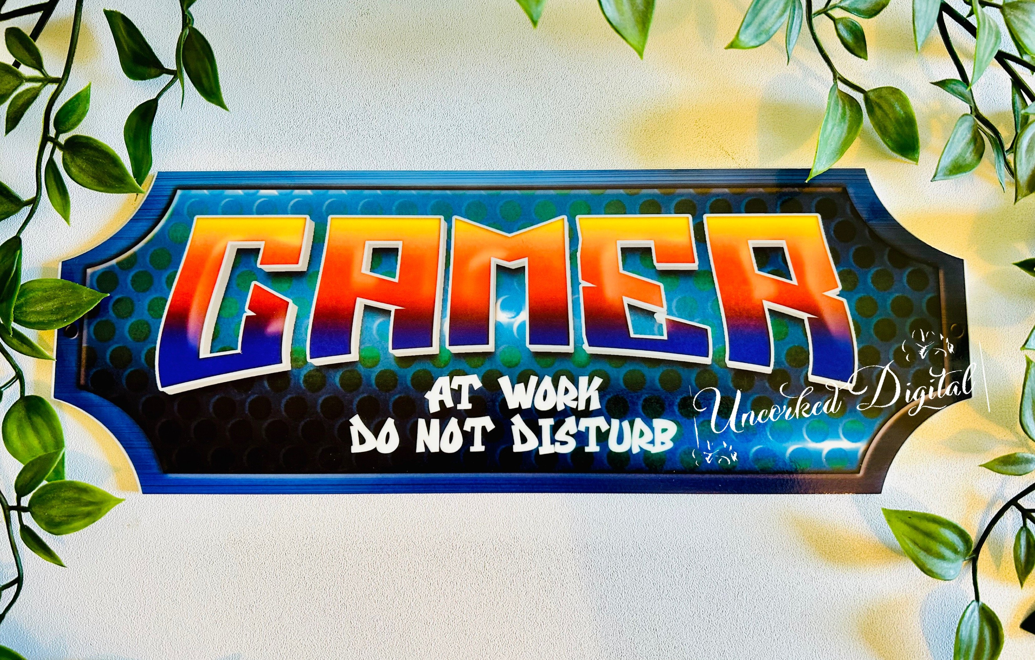 Gamer wavy plaque x 3 (woodform) - Payhip