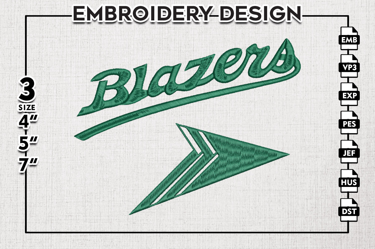 UAB Blazers Logo machine Embroidery Files, NCAA UAB Blazers Team ...