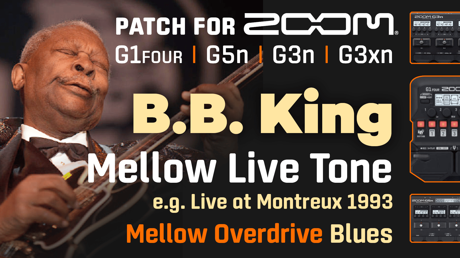 Zoom MultiFX Guitar Patch in style of B.B. King Mellow Blues Live "The ...