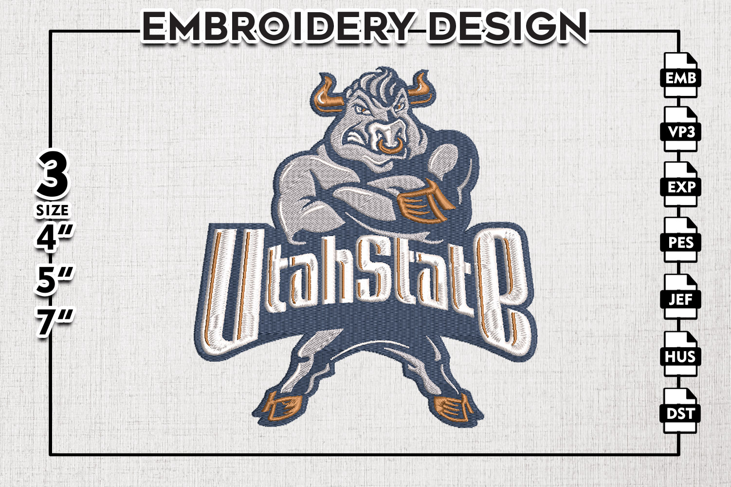 Utah State Aggies NCAA Logo Embroidery Files, NCAA Utah State Team ...