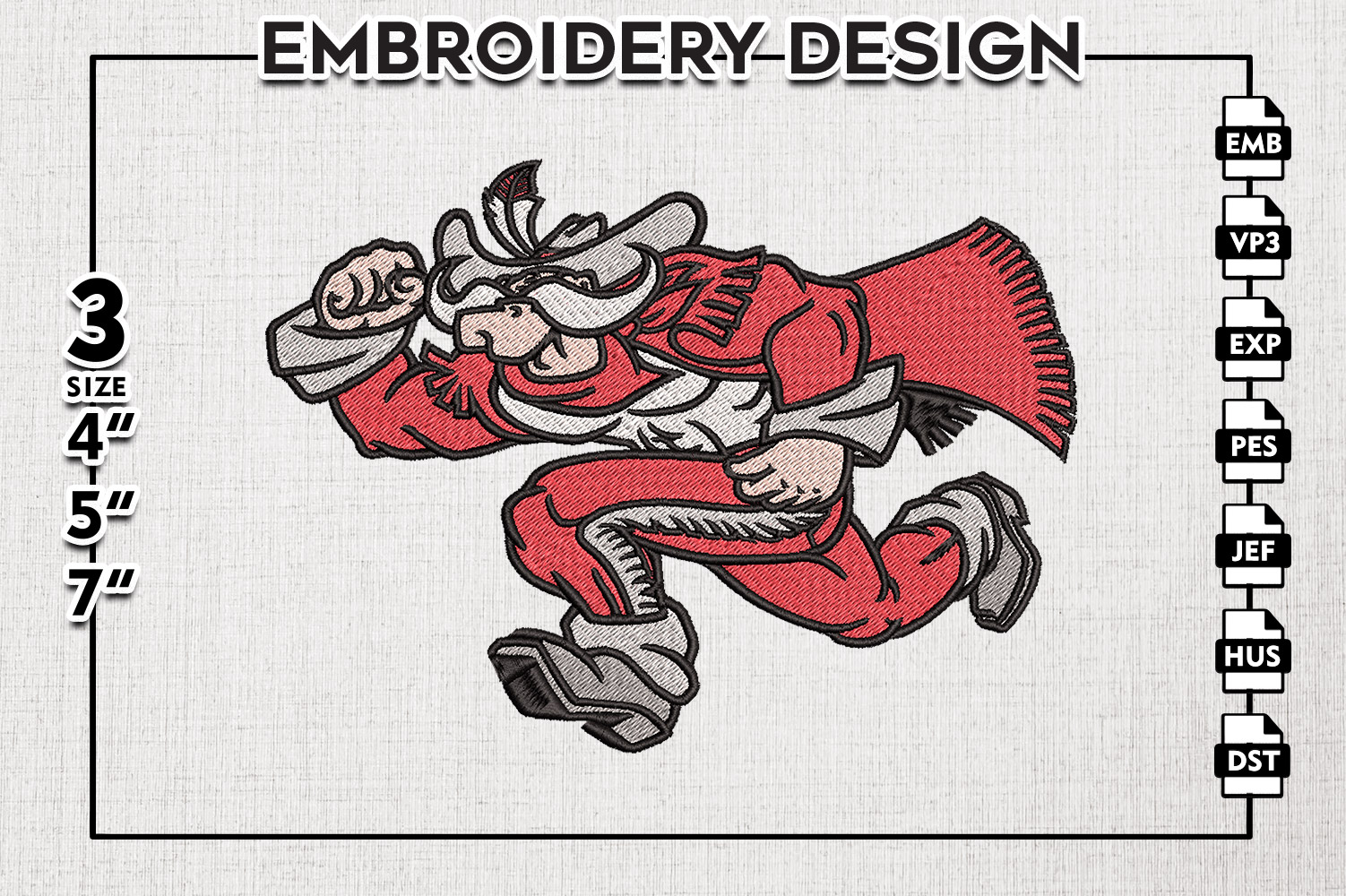 UNLV Rebels NCAA Mascot Logo Embroidery Files, NCAA UNLV Rebels Team ...