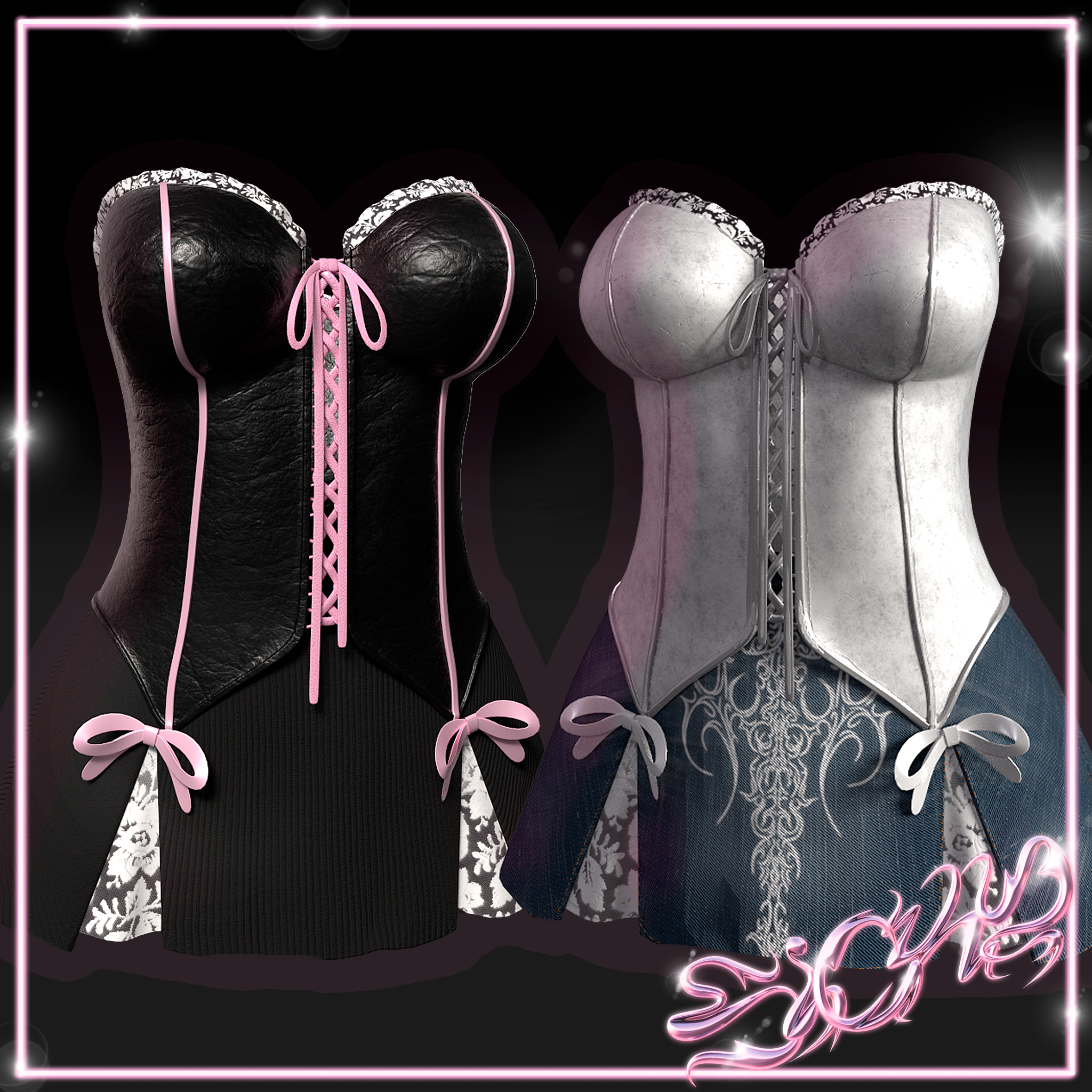 Delicaté (corset and skirt)/ VRChat asset - Payhip