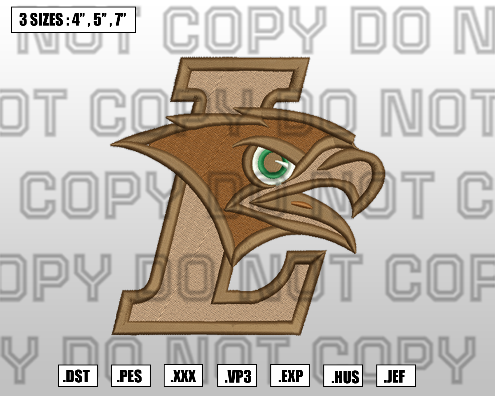 Lehigh Mountain Hawks Logo Embroidery Designs, Machine Embroidery Files ...