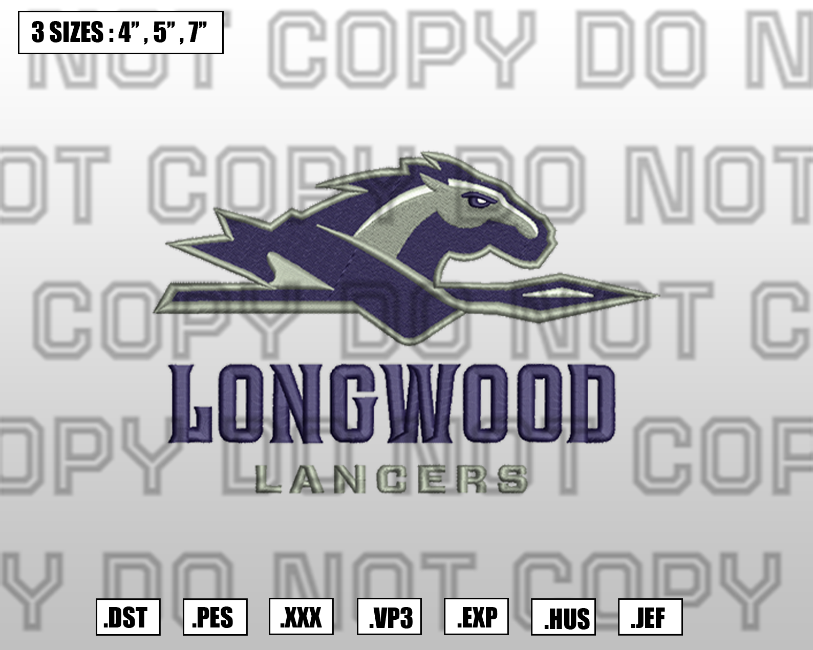 Longwood Lancers Logo Embroidery Designs, Machine Embroidery Files, Men ...
