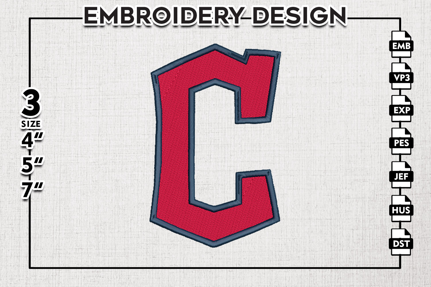 Cleveland Guardians MLB Logo Embroidery Files, MLB Cleveland Guardians ...