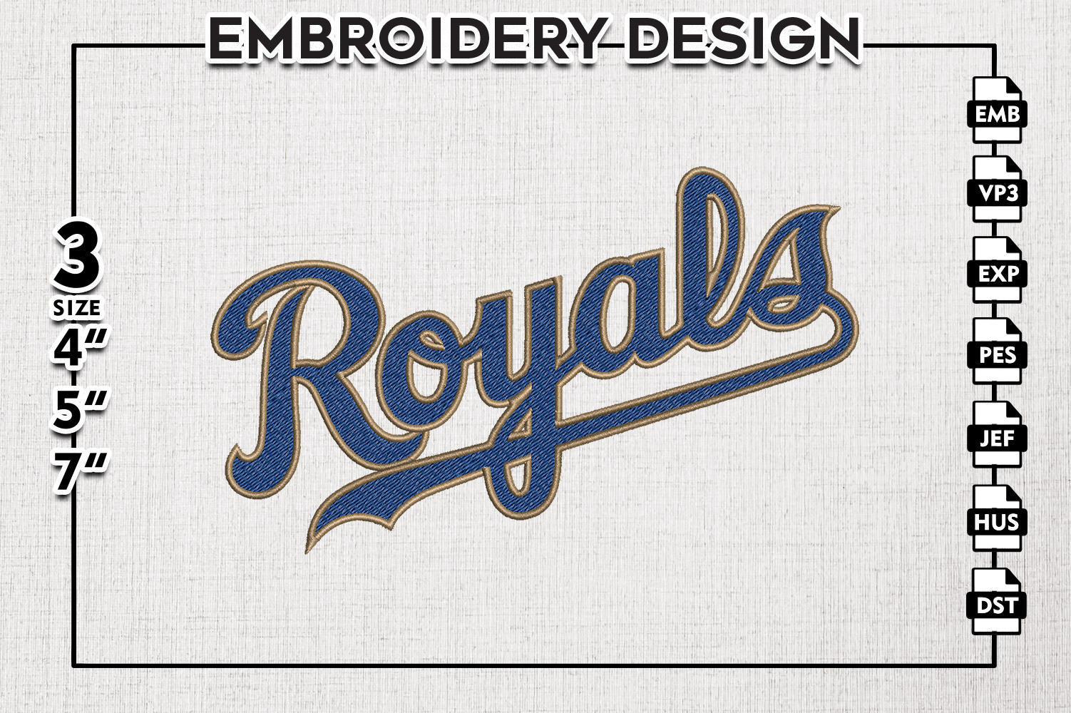 MLB Royals Wordmark Logo Embroidery Files, MLB Kansas City Royals Team ...