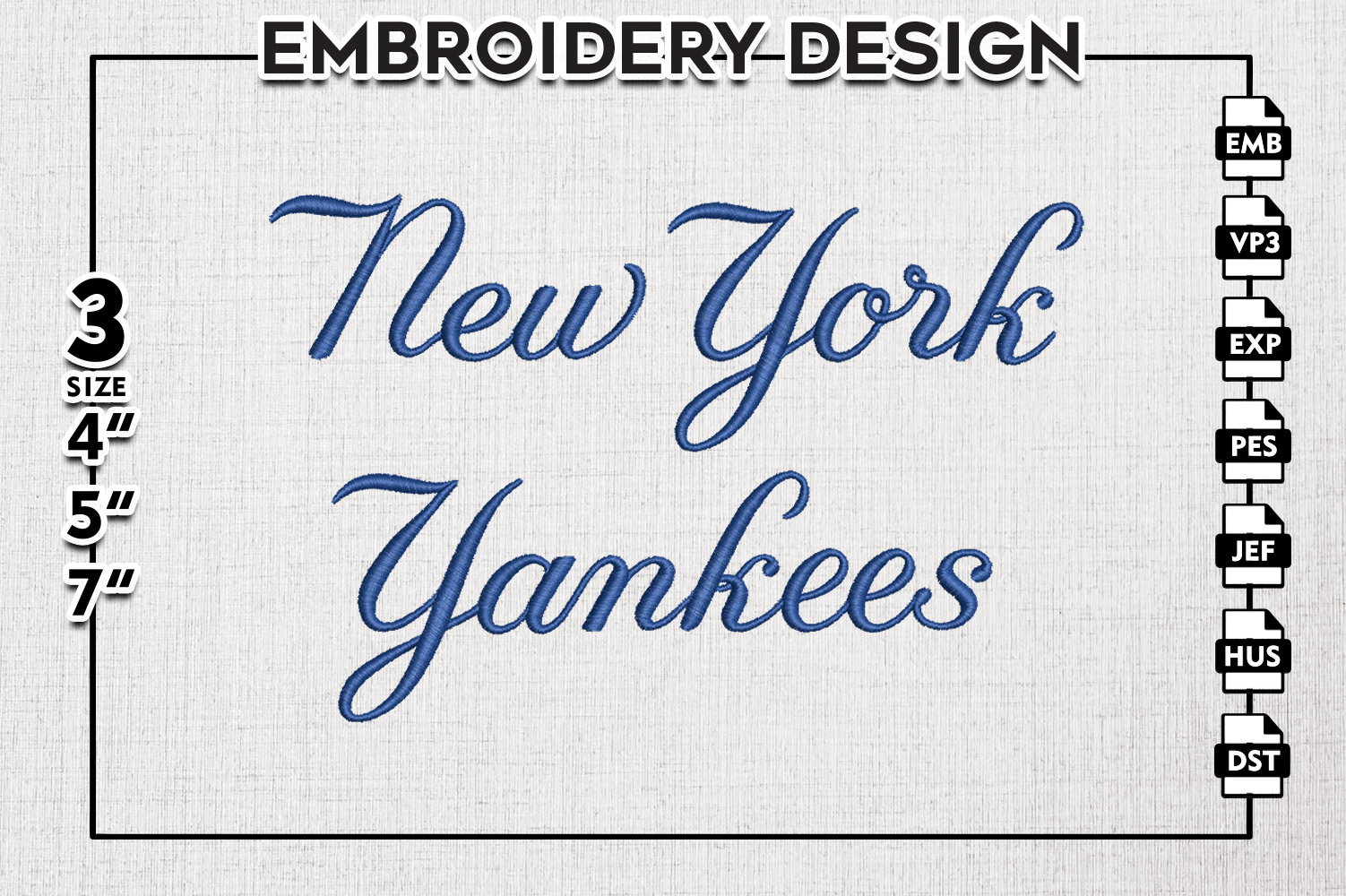 MLB New York Yankees Writing Logo Emb Files, MLB New York Yankees Team ...