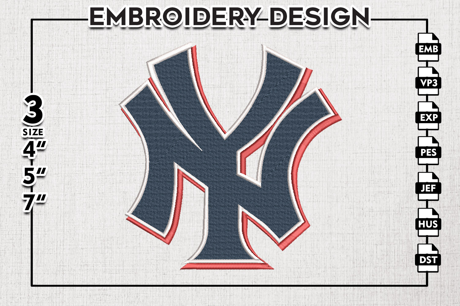 MLB New York Yankees Logo Embroidery Design Files, MLB New York Yankees ...