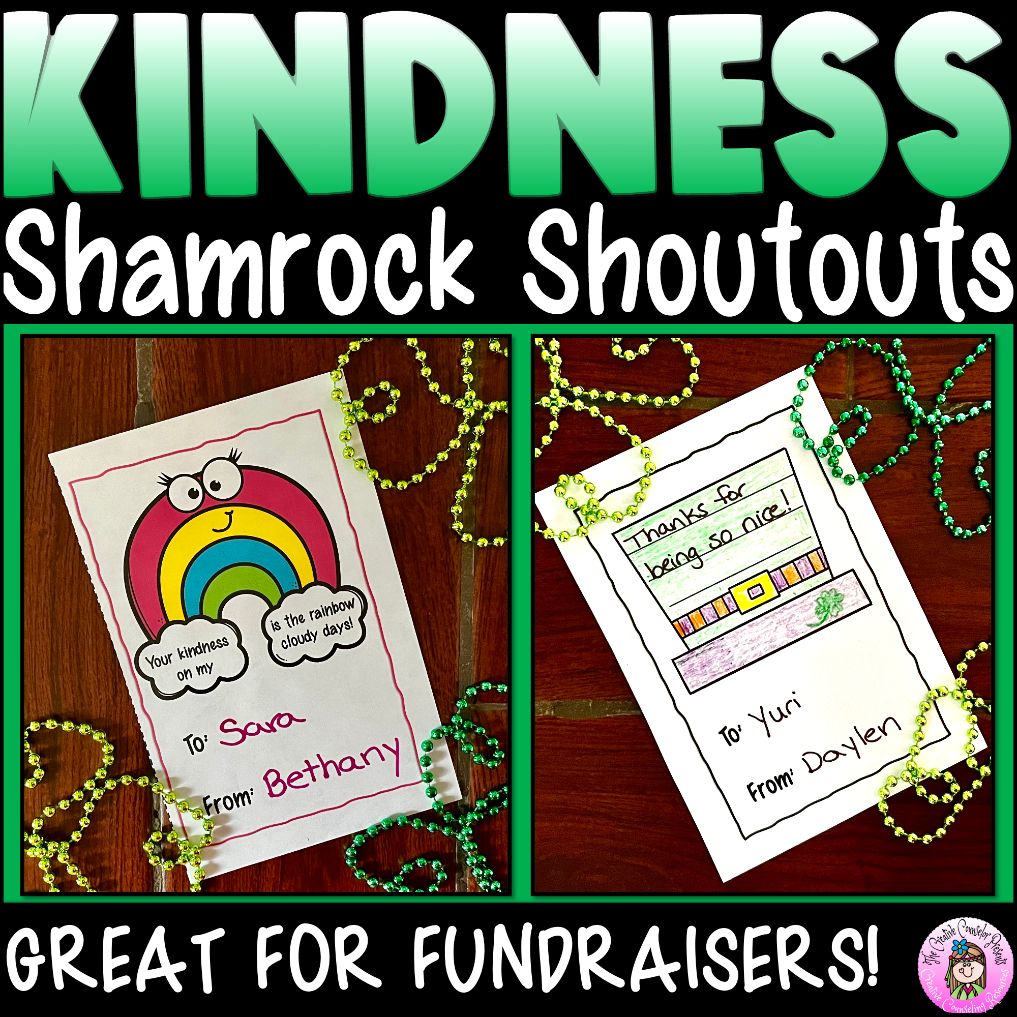 St. Patrick's Day Kindness Candy Grams Notes Card Student Council PTA ...