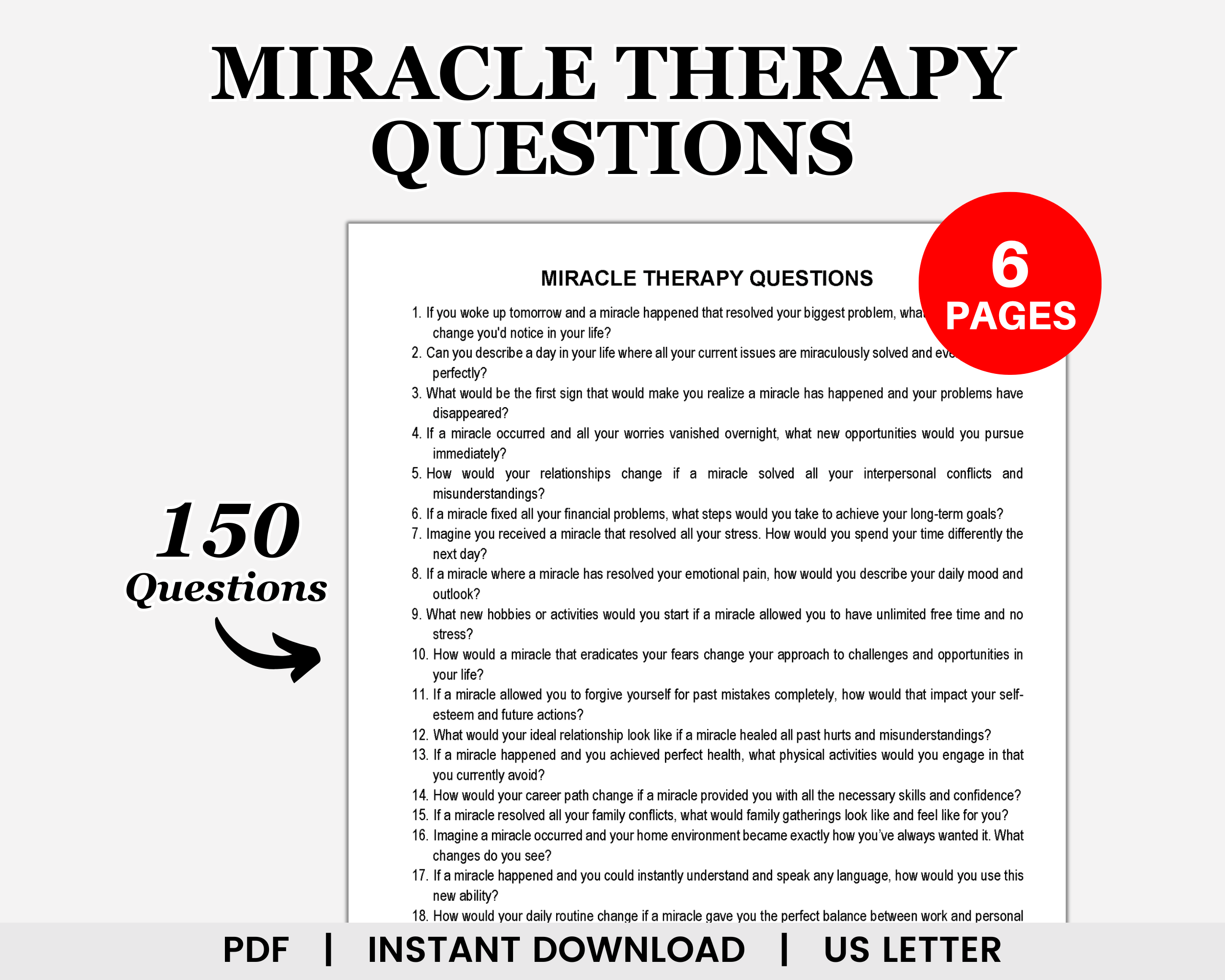 Miracle Therapy Questions, Miracle Questions, Solution Focused Brief ...