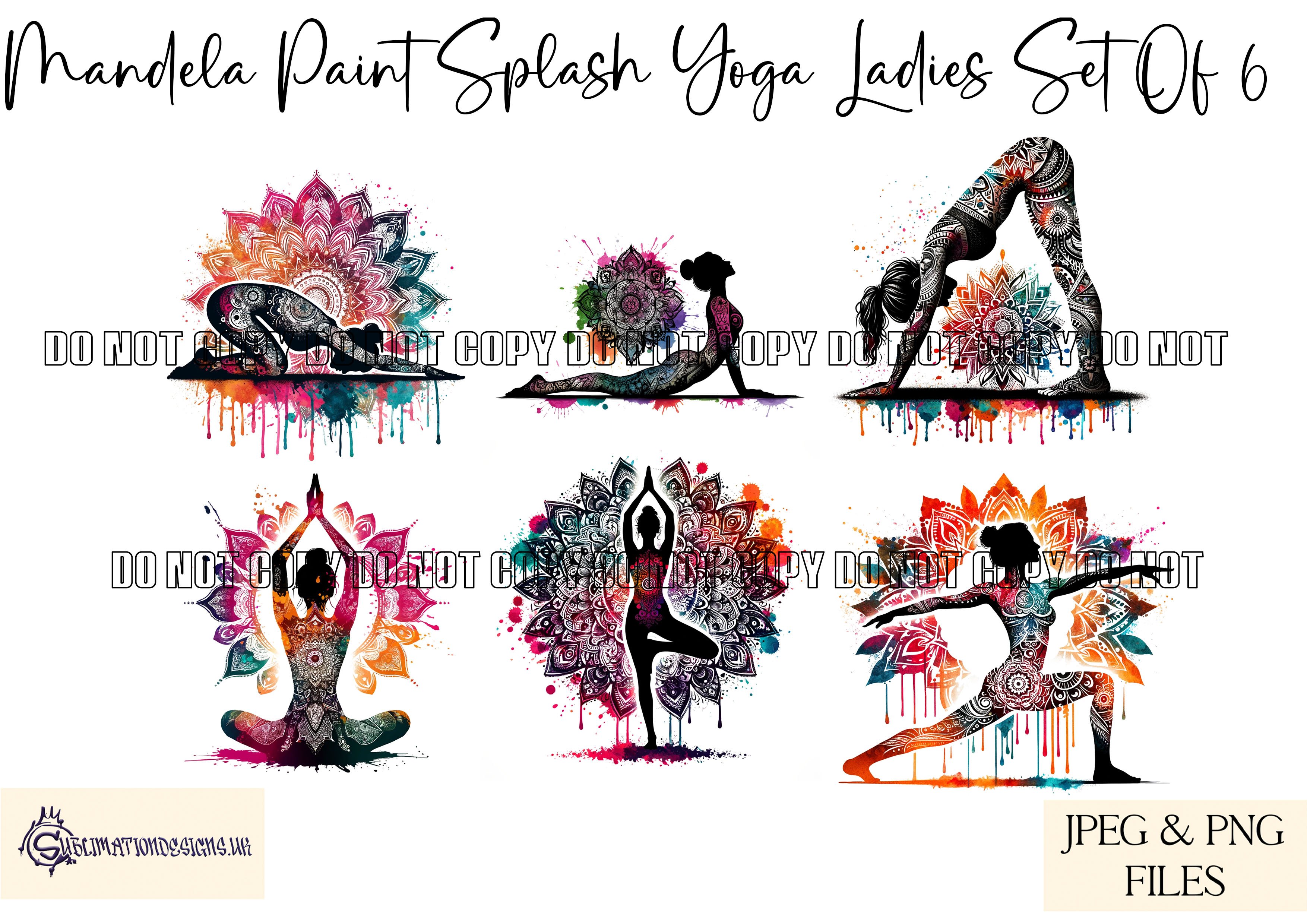 Mandela Silhouette Yoga Designs Set of 6 - Payhip