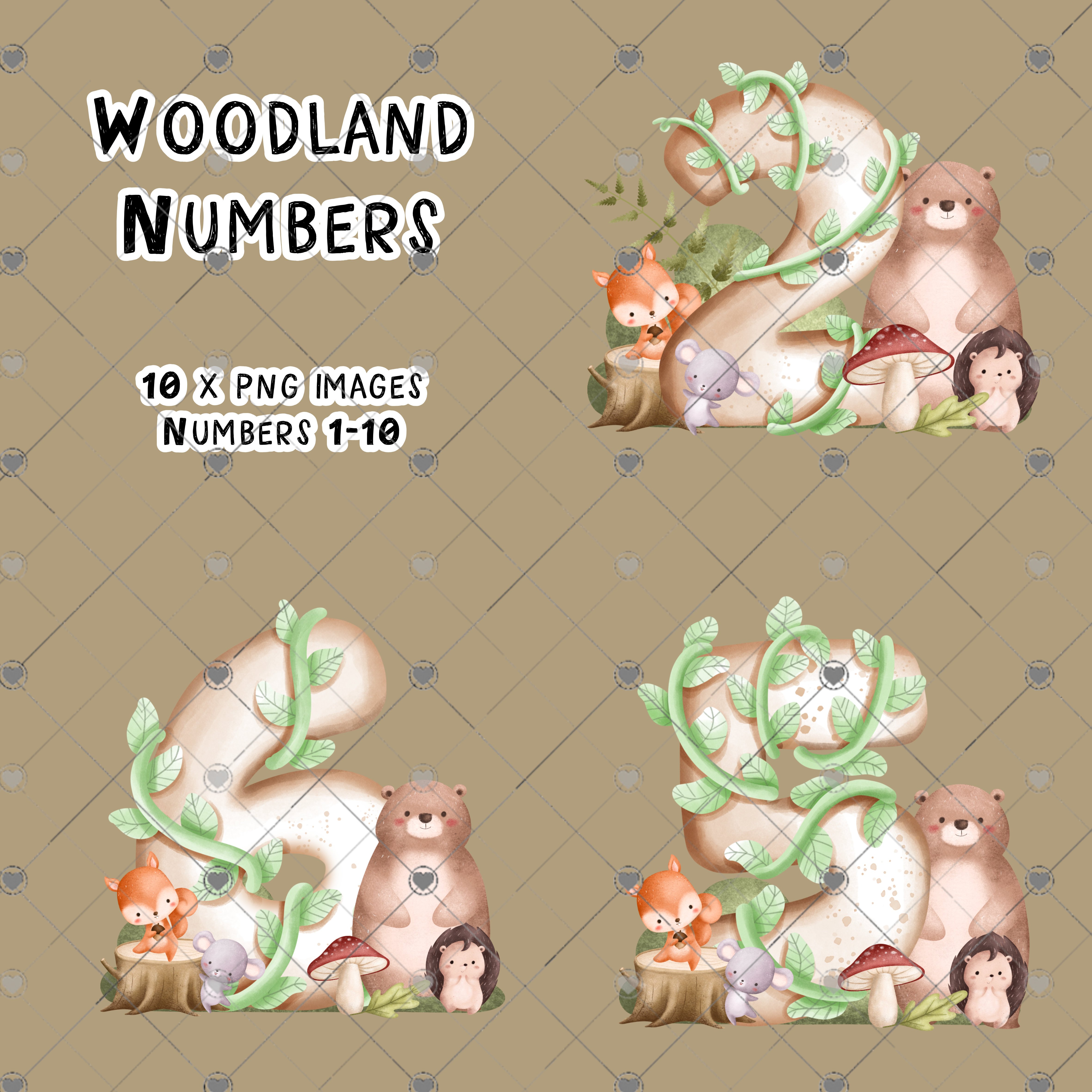 Woodland Numbers - Payhip