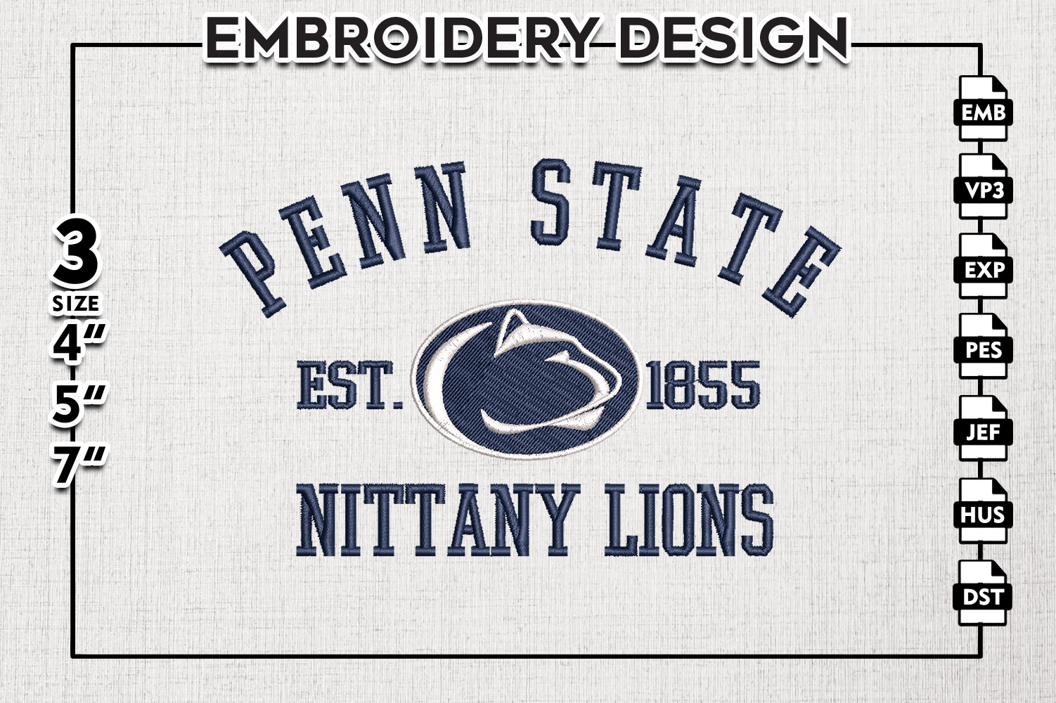 Penn State Nittany Lions Est 1855 Embroidery Designs, NCAA Penn State ...