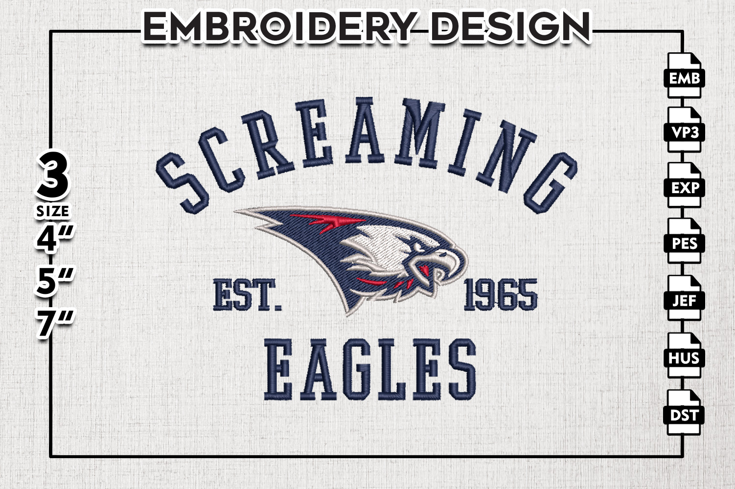 Southern Indiana Screaming Eagles Est 1965 Embroidery Designs, NCAA ...