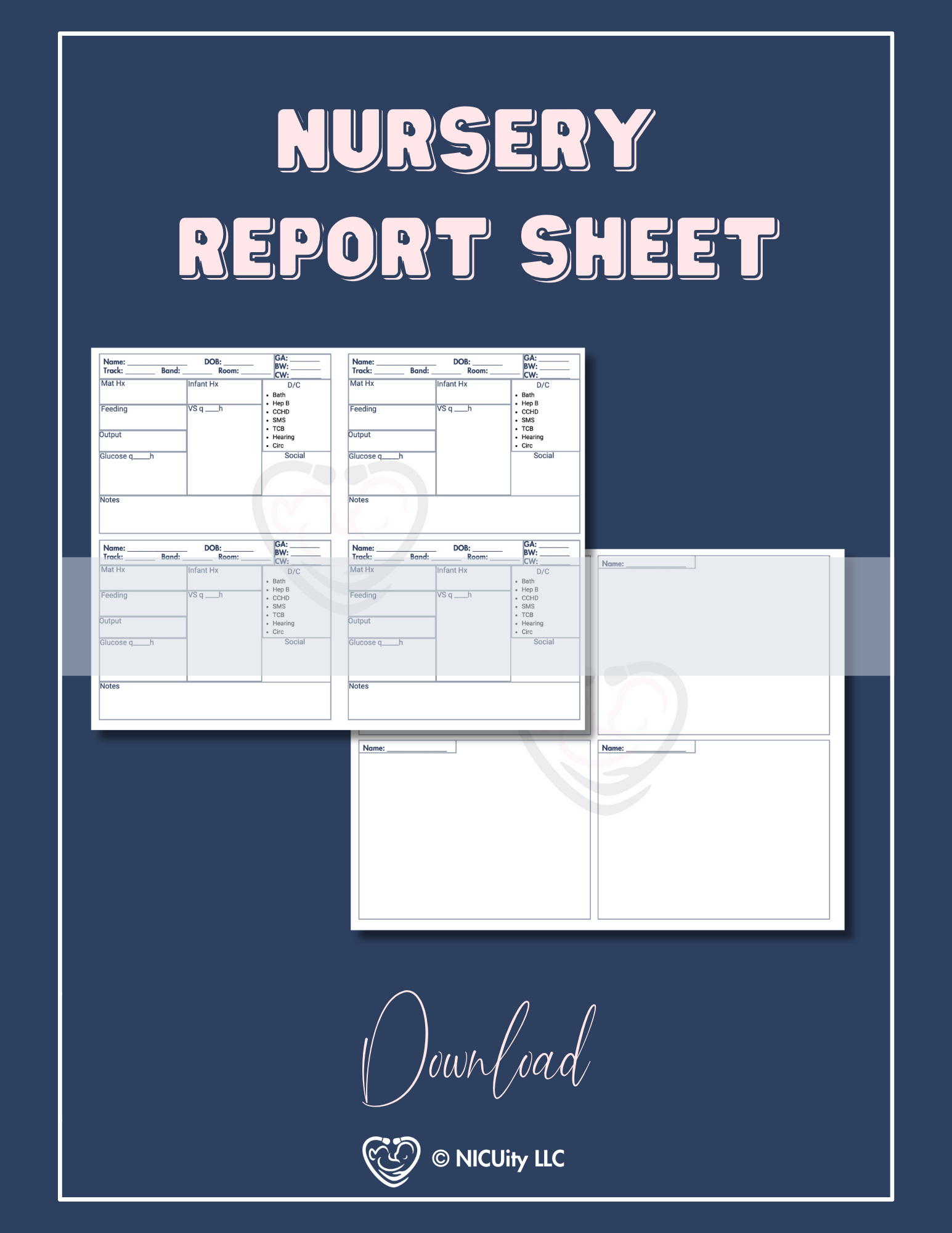 NICUity - Report Sheets - Payhip