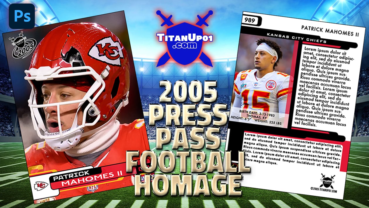 2005 Press Pass Football Homage Photoshop PSD Templates