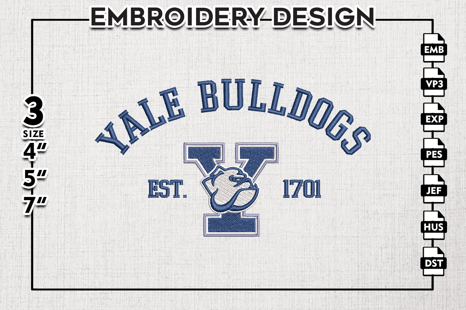 Yale Bulldogs Est 1701 Embroidery Designs, NCAA Yale Bulldogs Team ...