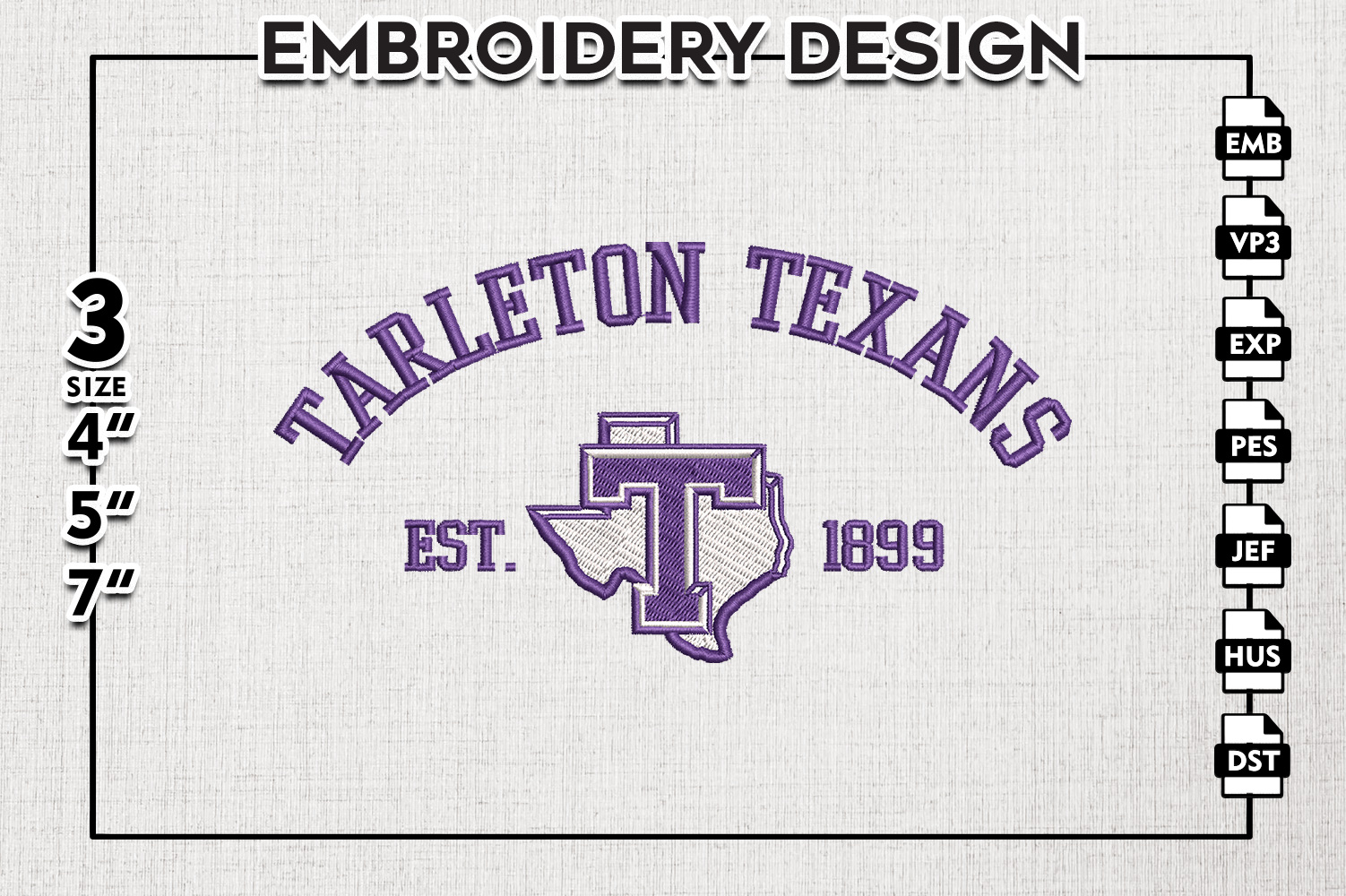 Tarleton State Texans Est 1899 Embroidery Designs, NCAA Tarleton State Texans Team Embroidery ...