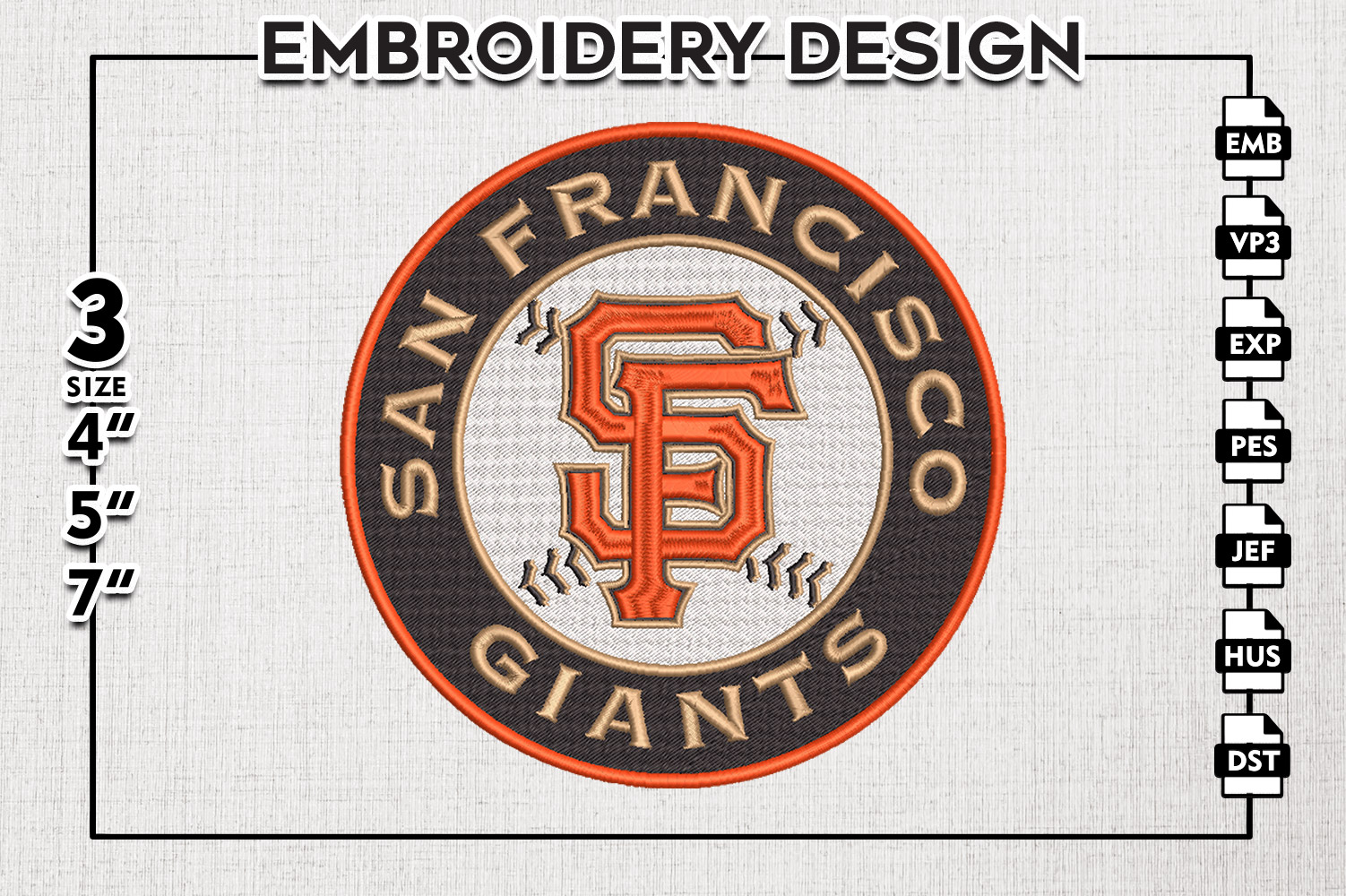 MLB San Francisco Giants Round Logo Embroidery Files, MLB San Francisco ...