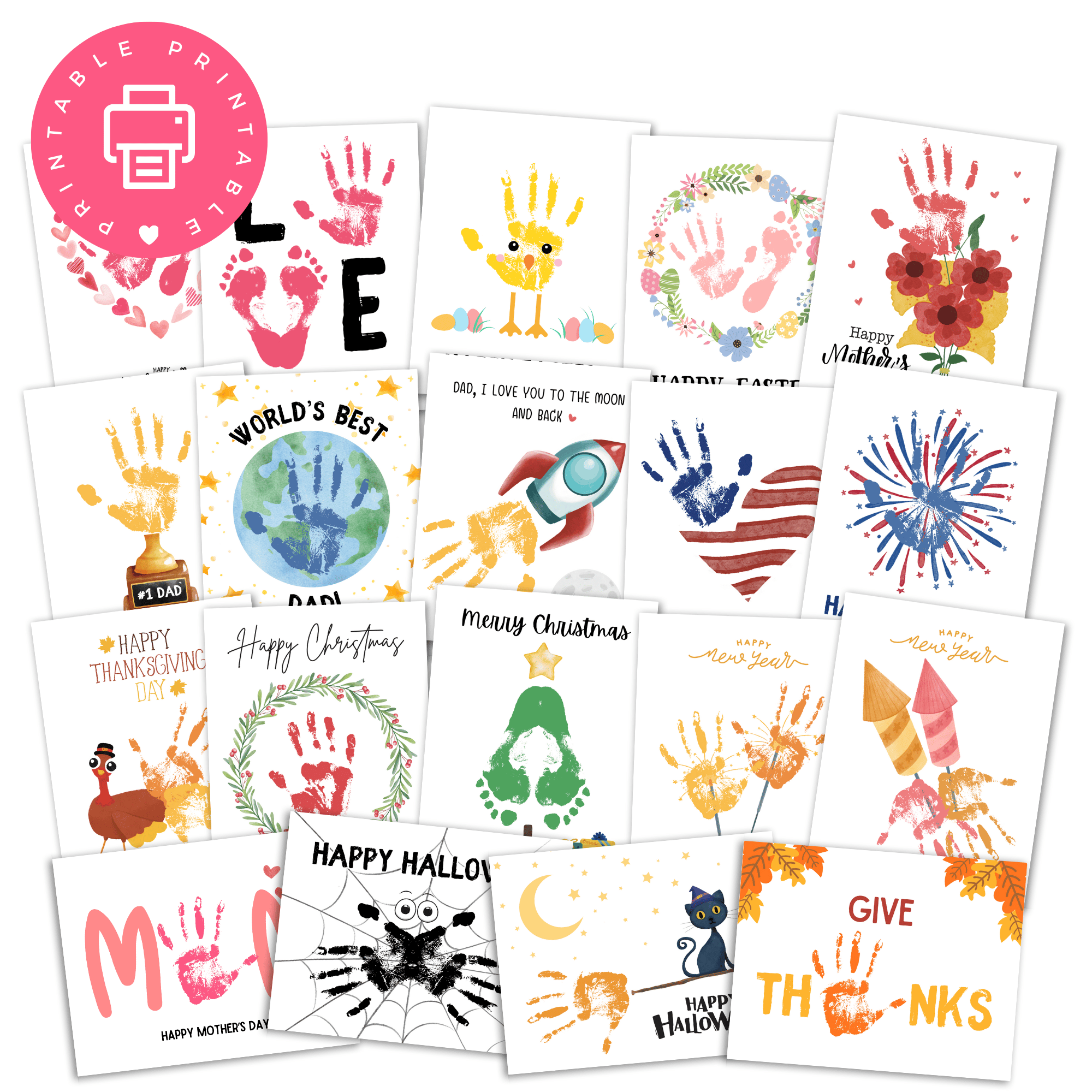 Holiday Handprint Art Page Bundle - Payhip