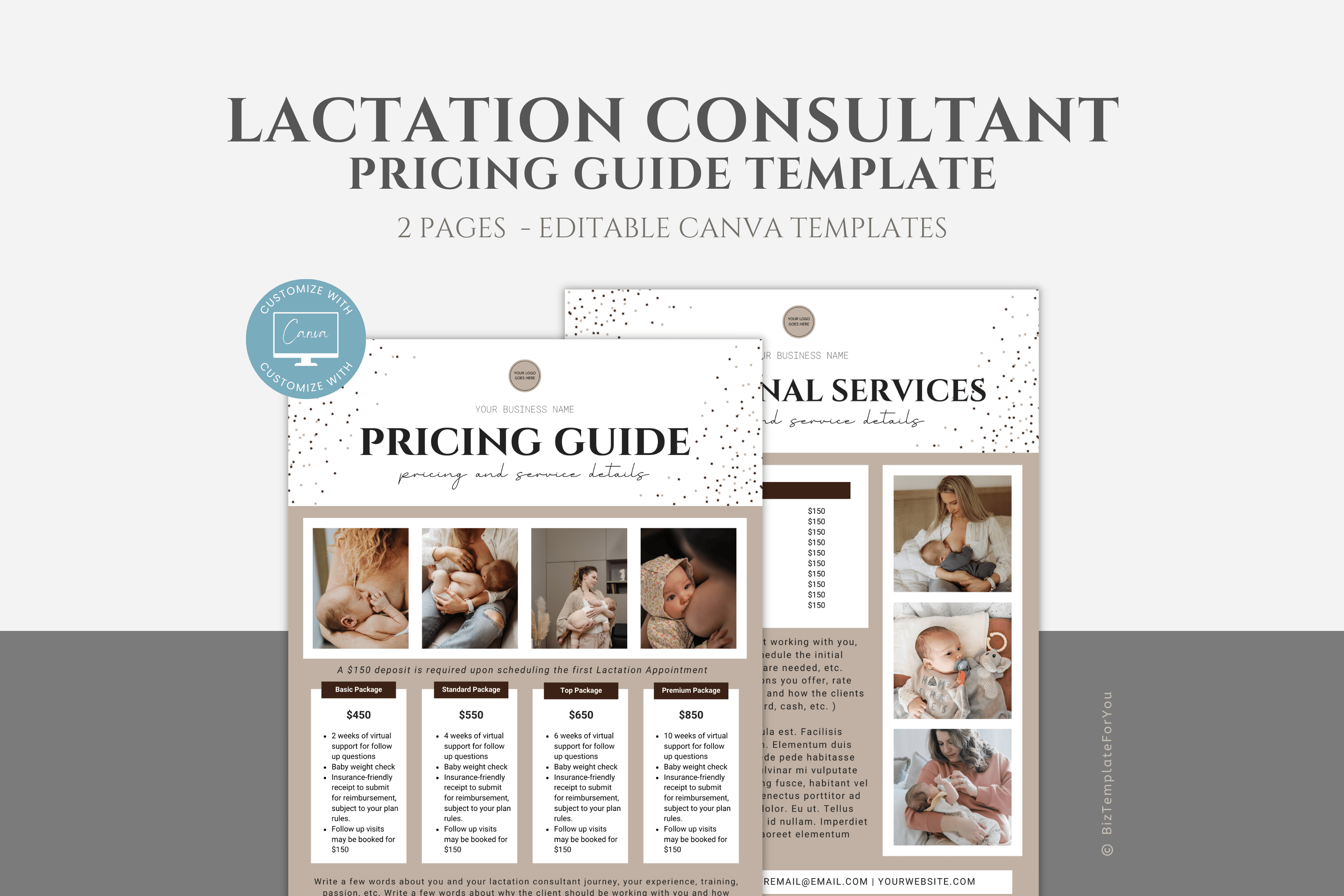 Editable Lactation Consultant Price List Template, Editable Rate Sheet ...