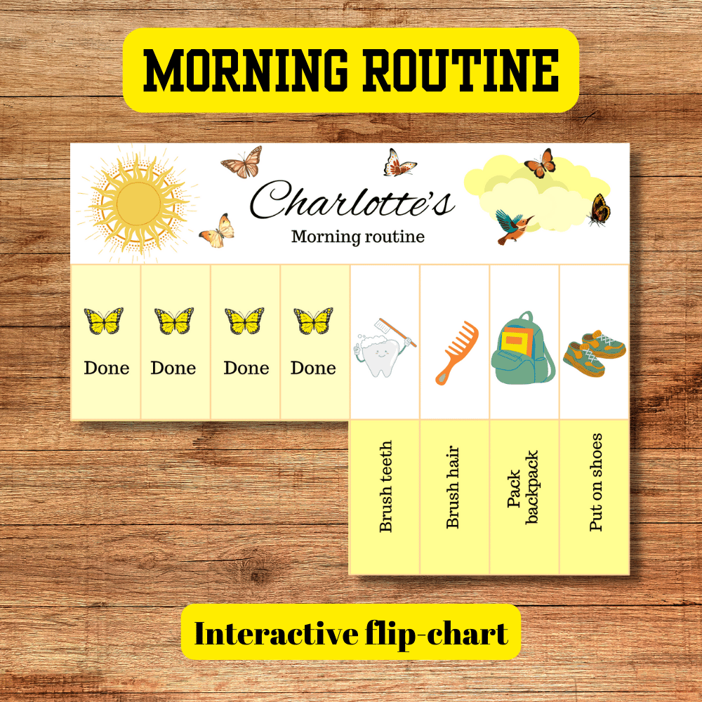 NON-EDITABLE Morning Routine Flip Chart Folding toddler daily checklist ...