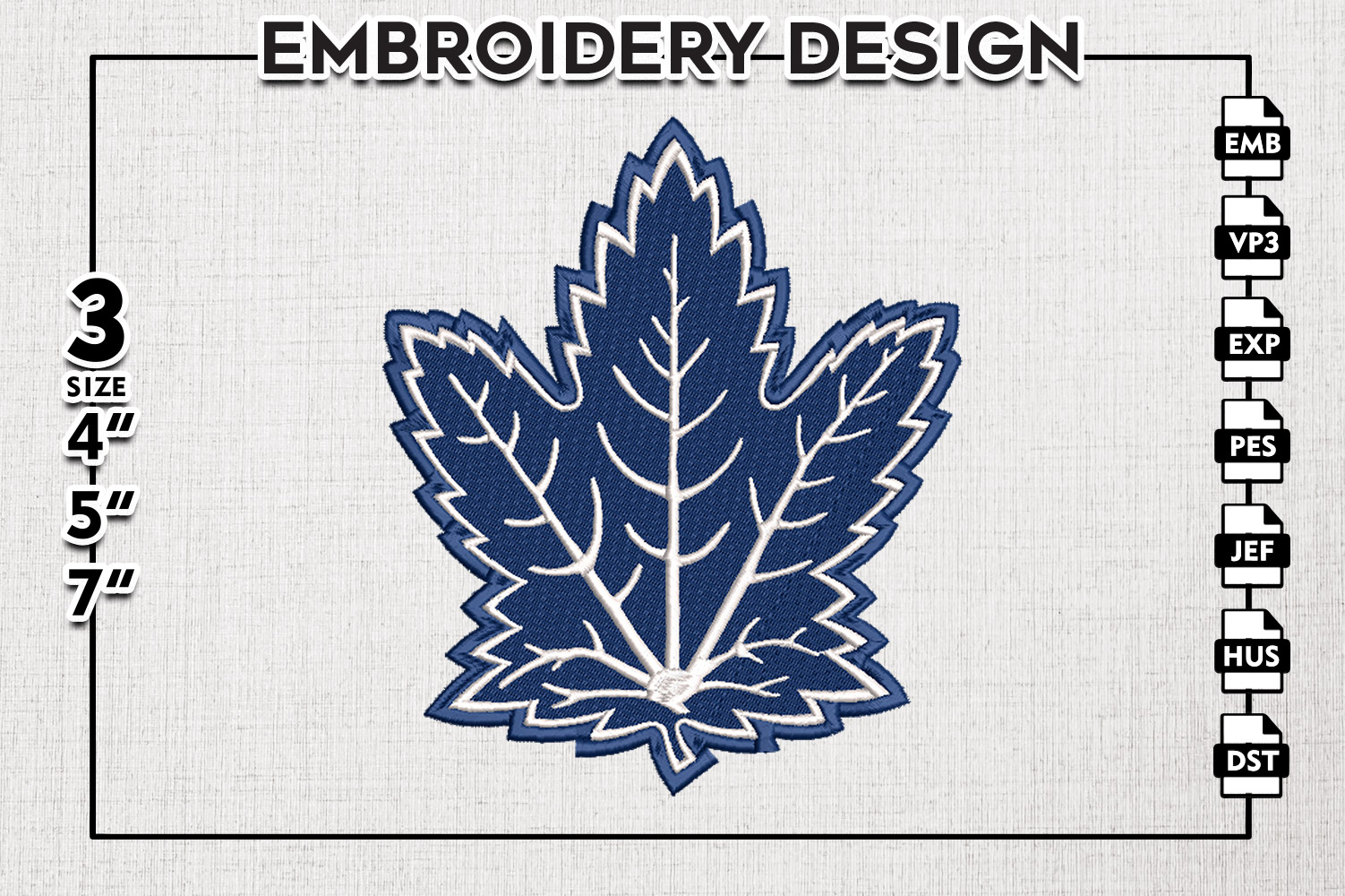 Toronto Maple Leafs Team Logo Embroidery Files, NHL Toronto Maple Leafs ...