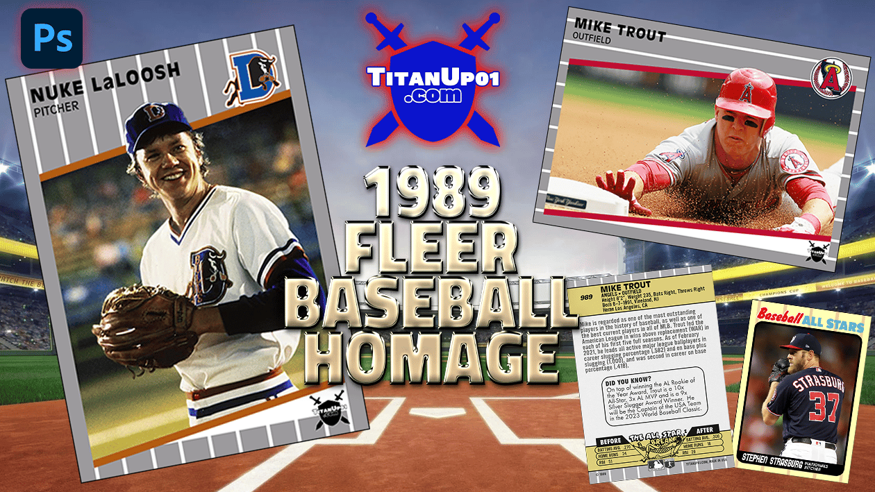 1989 Fleer Baseball Homage Photoshop PSD Templates
