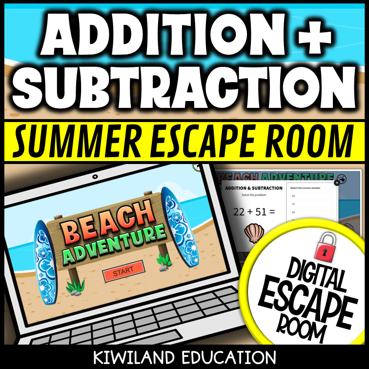 Addition And Subtractraction Within 100 Summer Digital Escape Room - Payhip